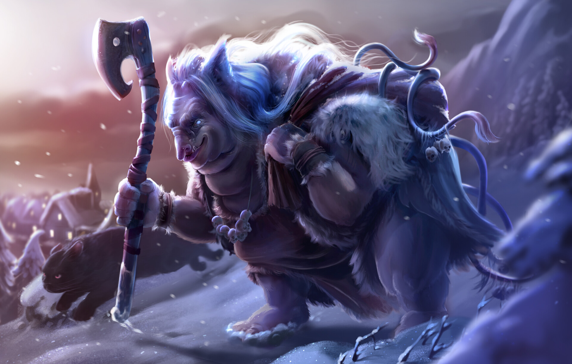 ArtStation - Gryla and cat.