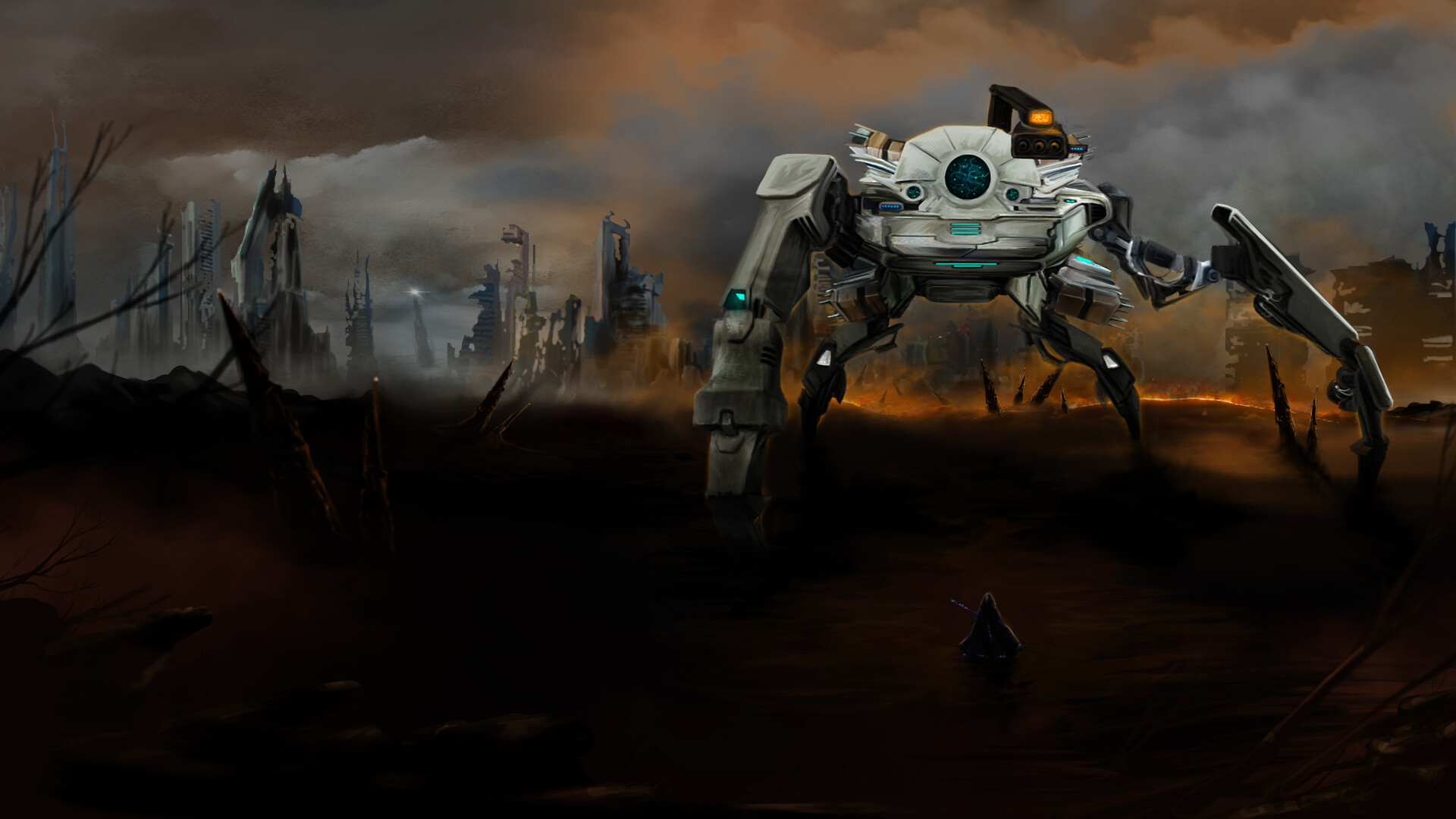 ArtStation - Attack - mech and wasteland