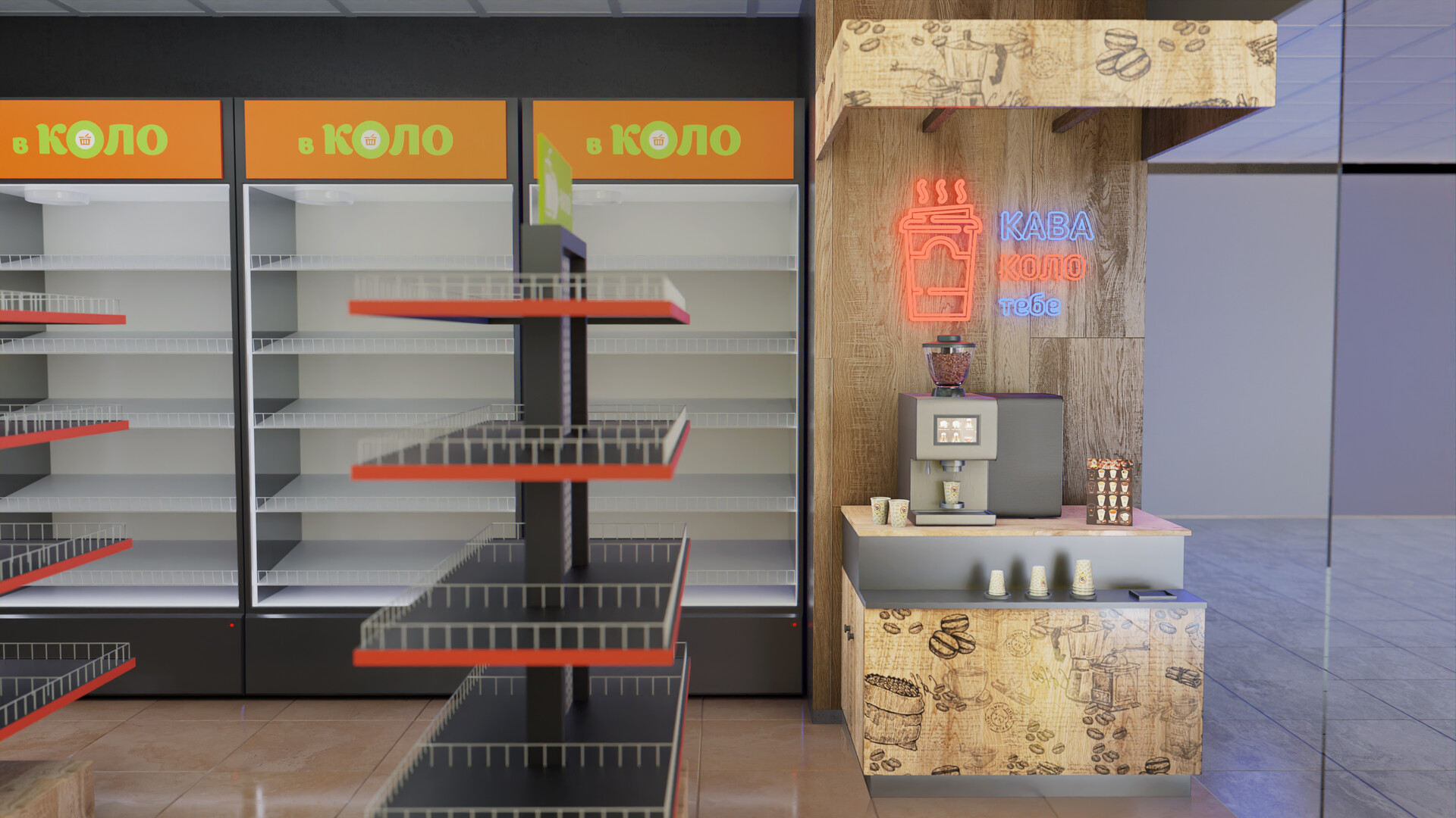 ArtStation - Design and visualization of the retail space