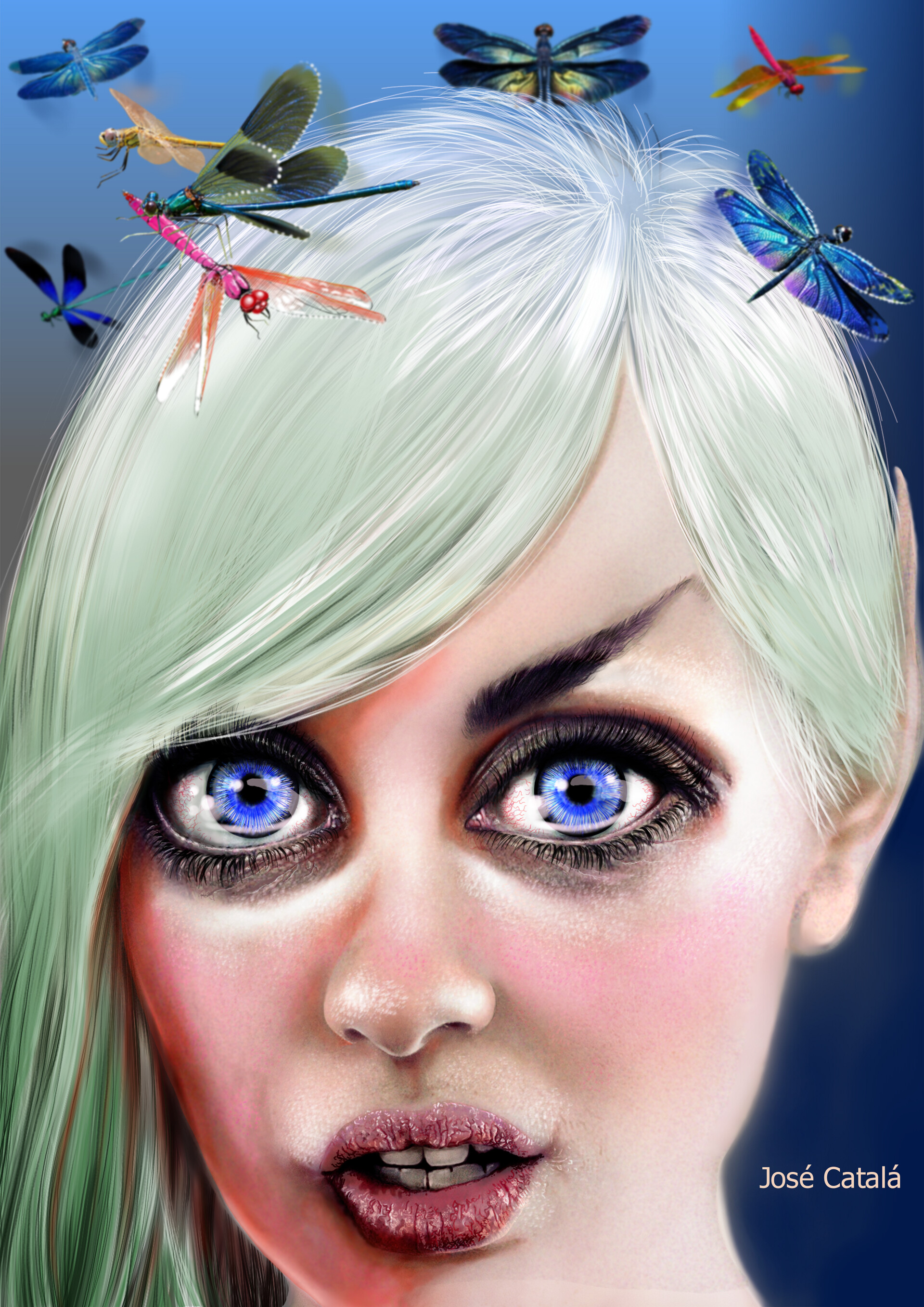 ArtStation - Vulcan girl 8 with dragonflies