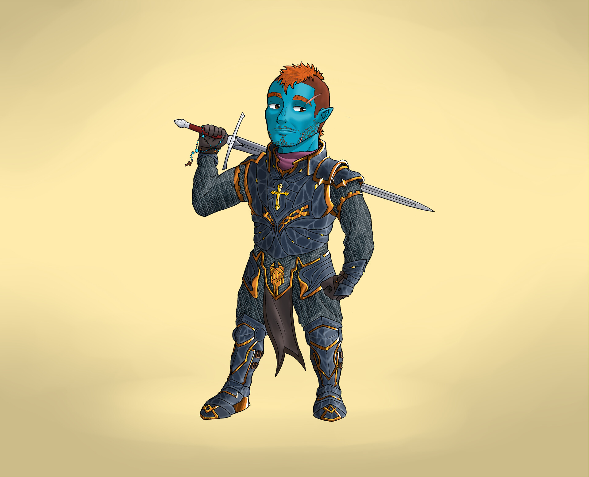 ArtStation - an Blue Paladin