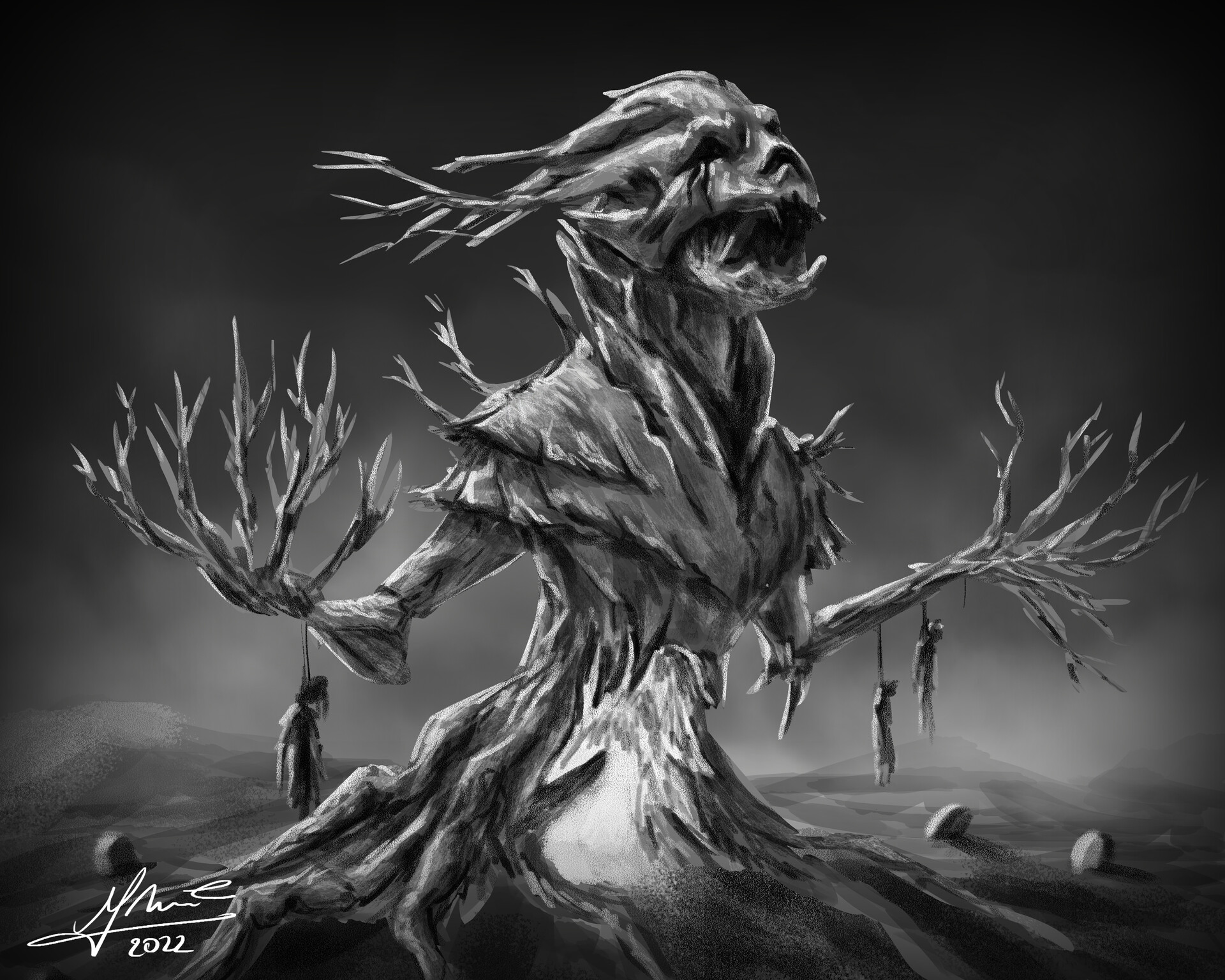Art of Manuel J. Noreña C. - Tree of Death, Katakan, and Triton