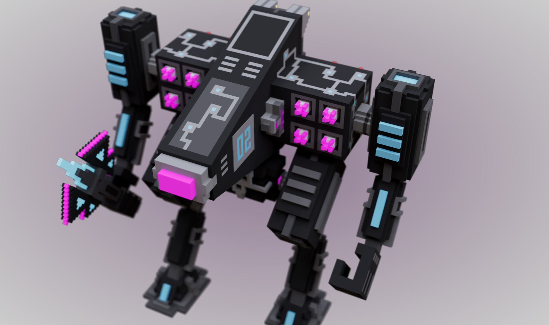 MetaStatus.eth - Robot warrior avatar asset for metaverse