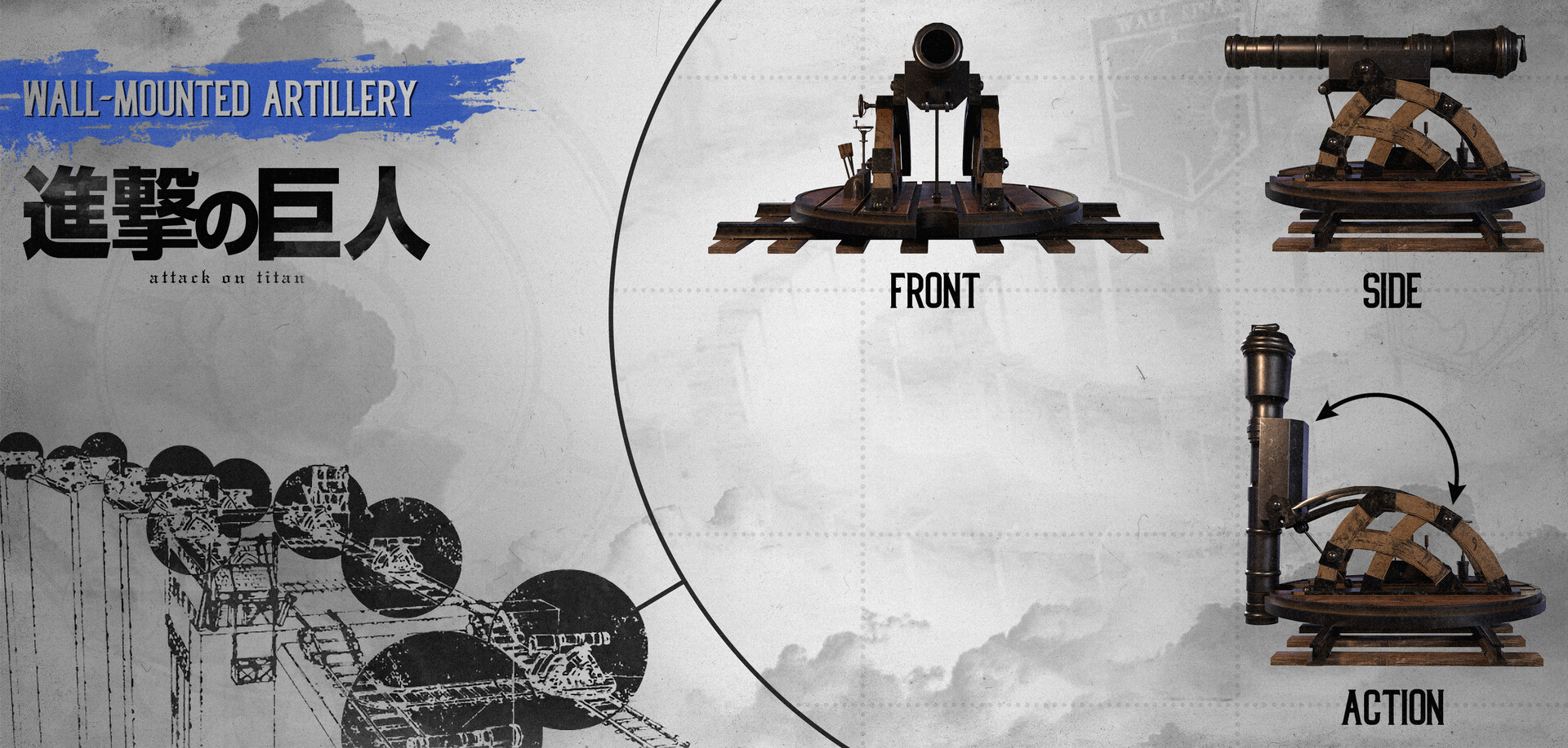 Wall-mounted artillery (Attack on Titan) - 3D model by ...