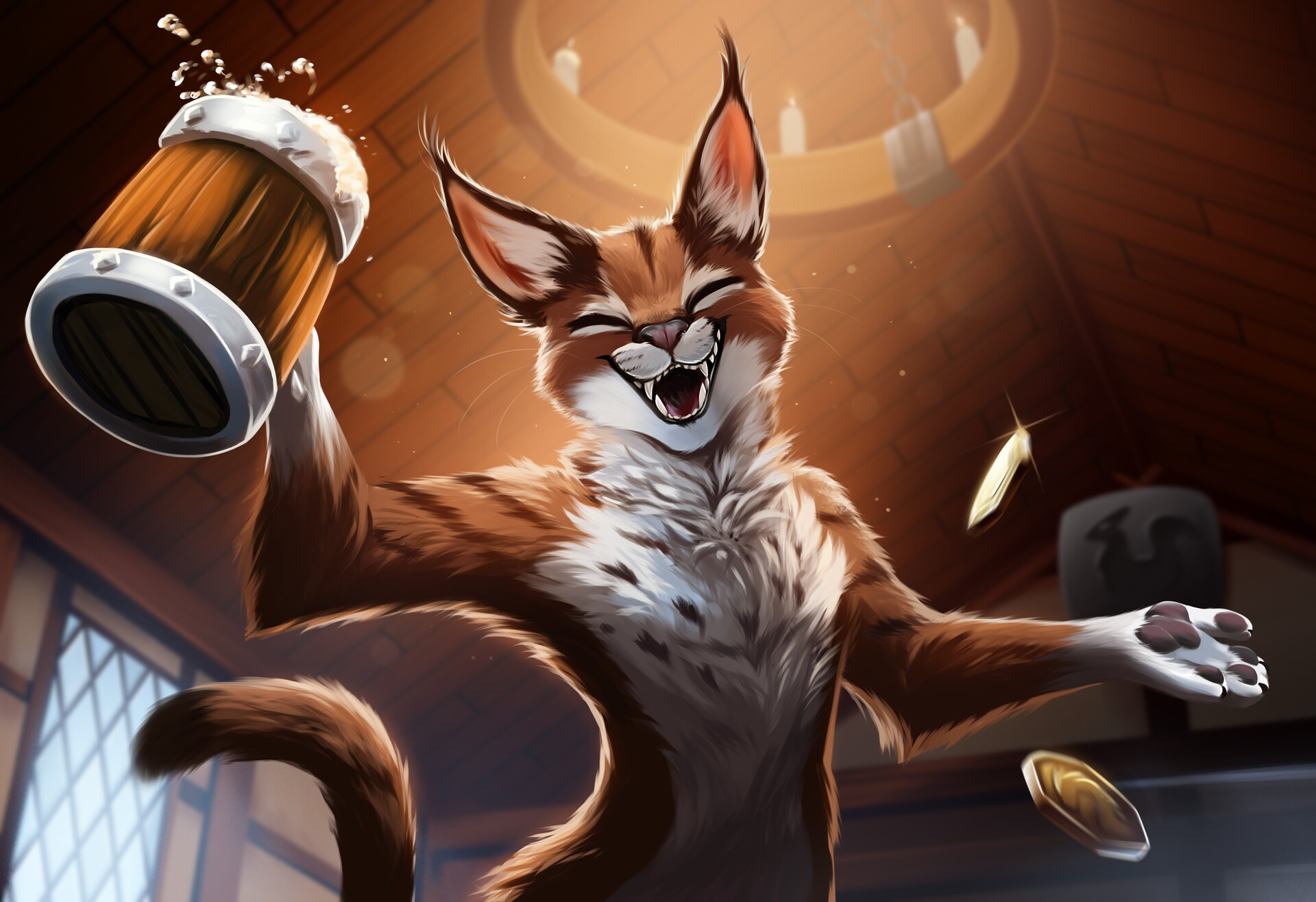 ArtStation - Grinning Tavern Cat