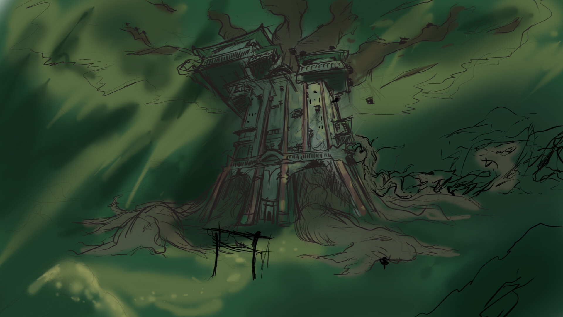 ArtStation - Buildings and trees