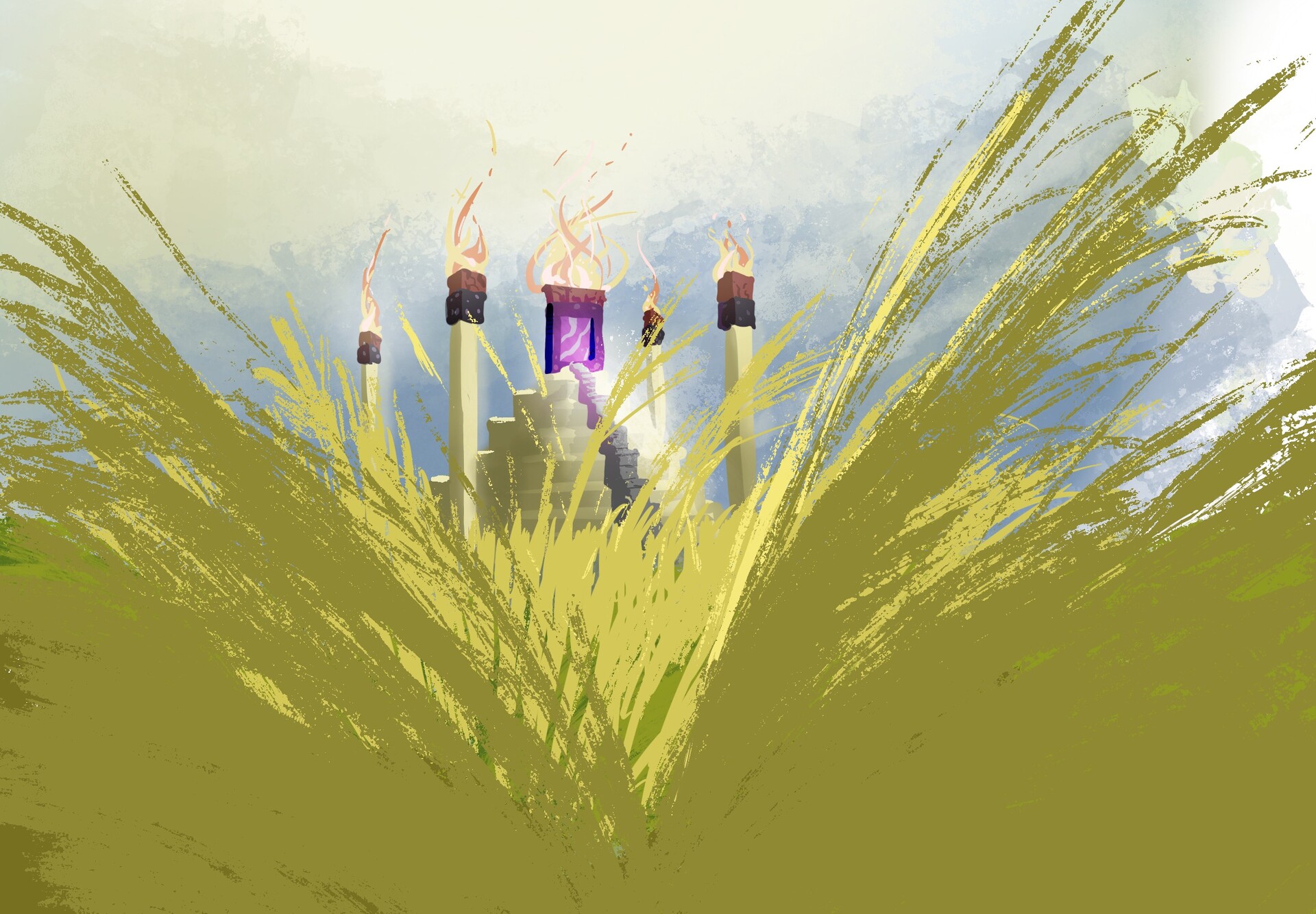 ArtStation - The Valley of Wheat (Minecraft 2b2t)