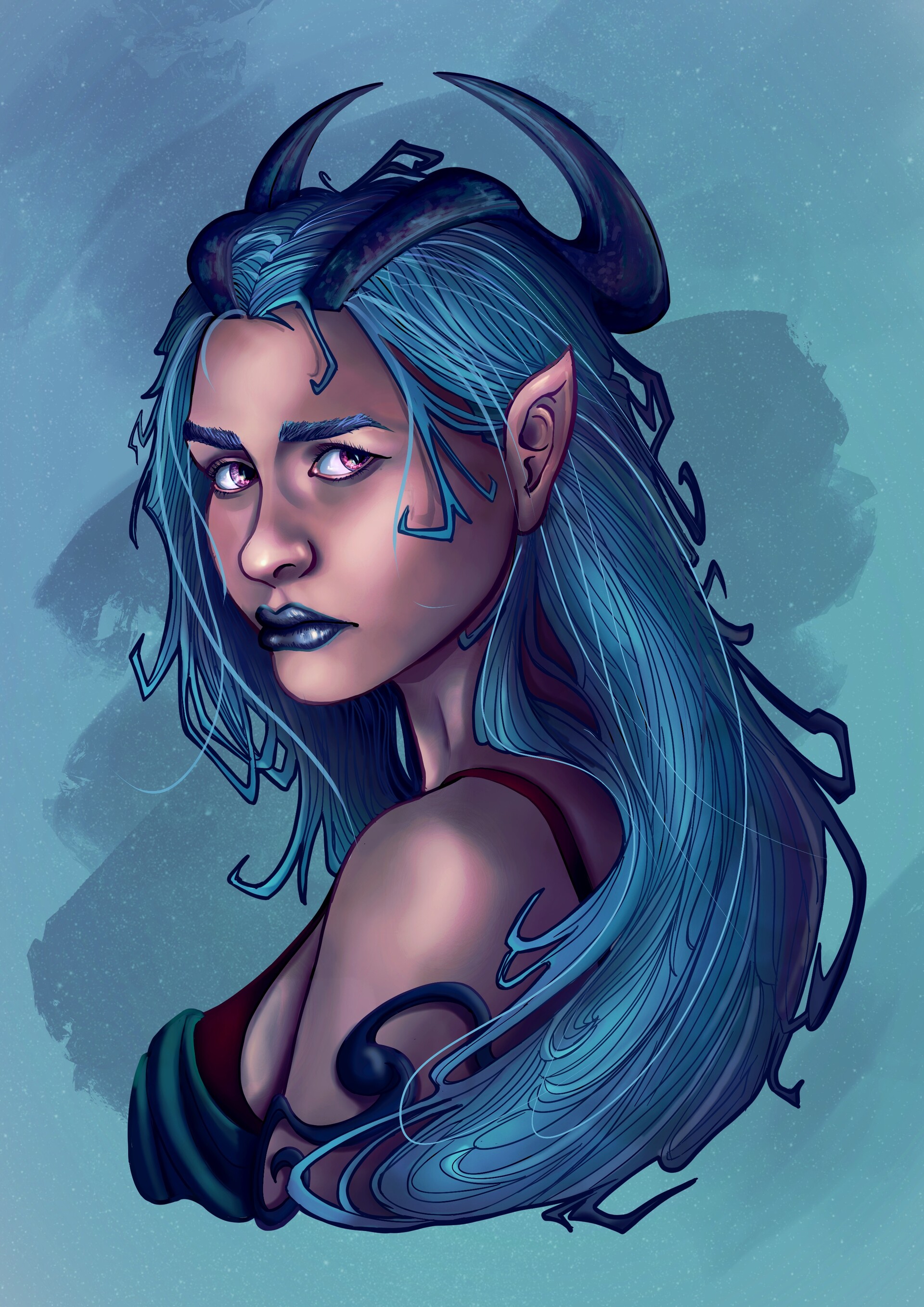 ArtStation - Draconic Elf Portrait