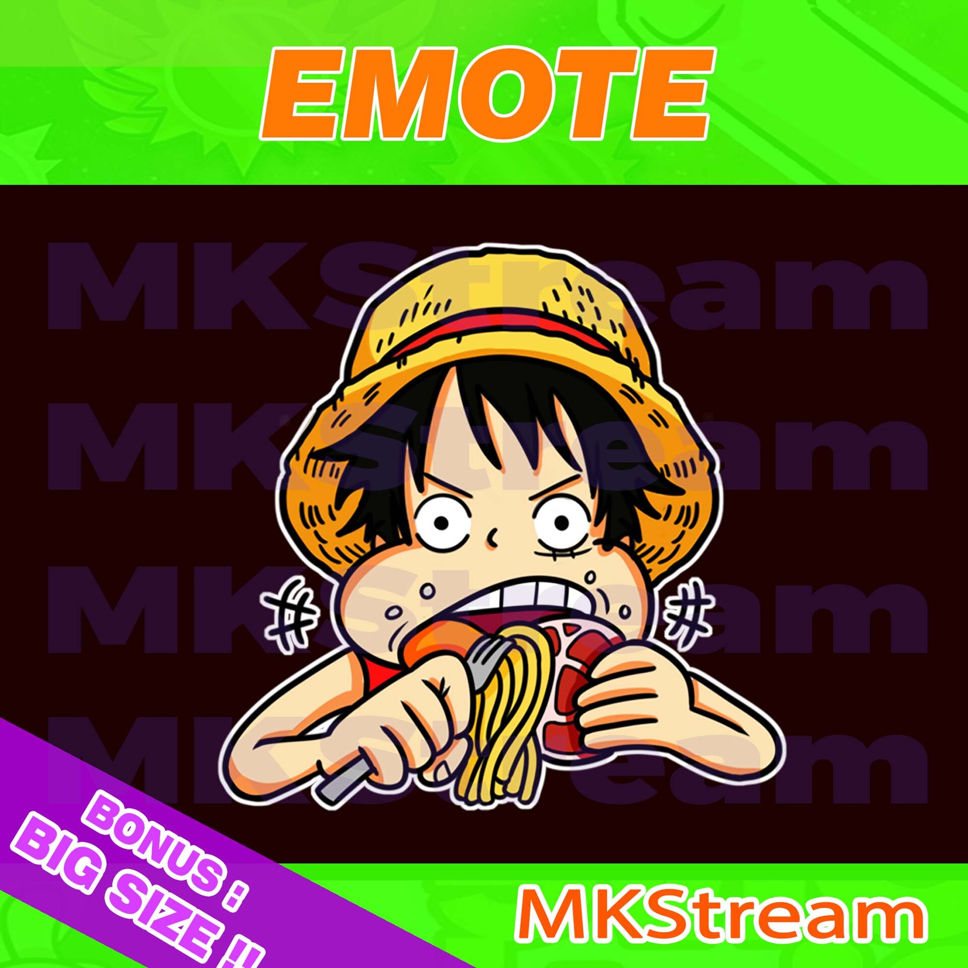 ArtStation - Twitch emotes chibi luffy hungry eat