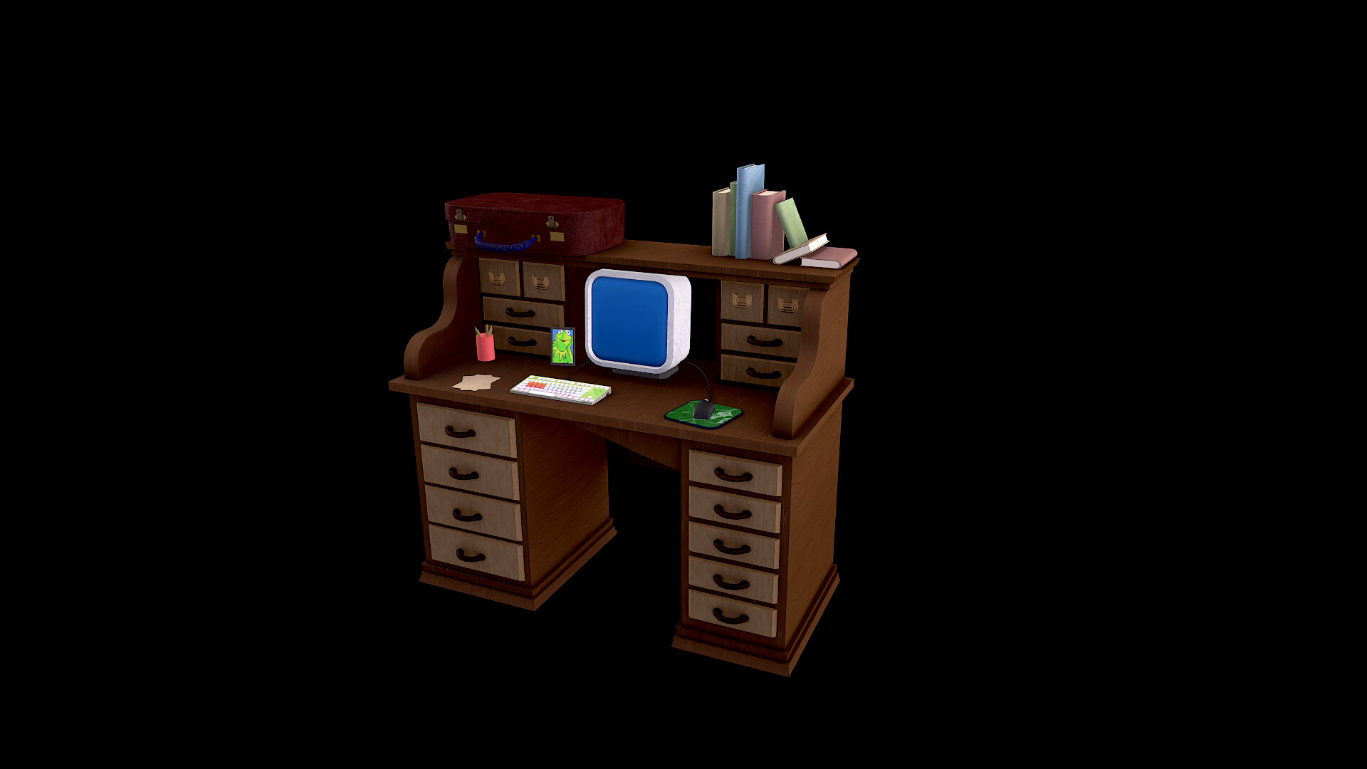 ArtStation - Low-poly computer desk