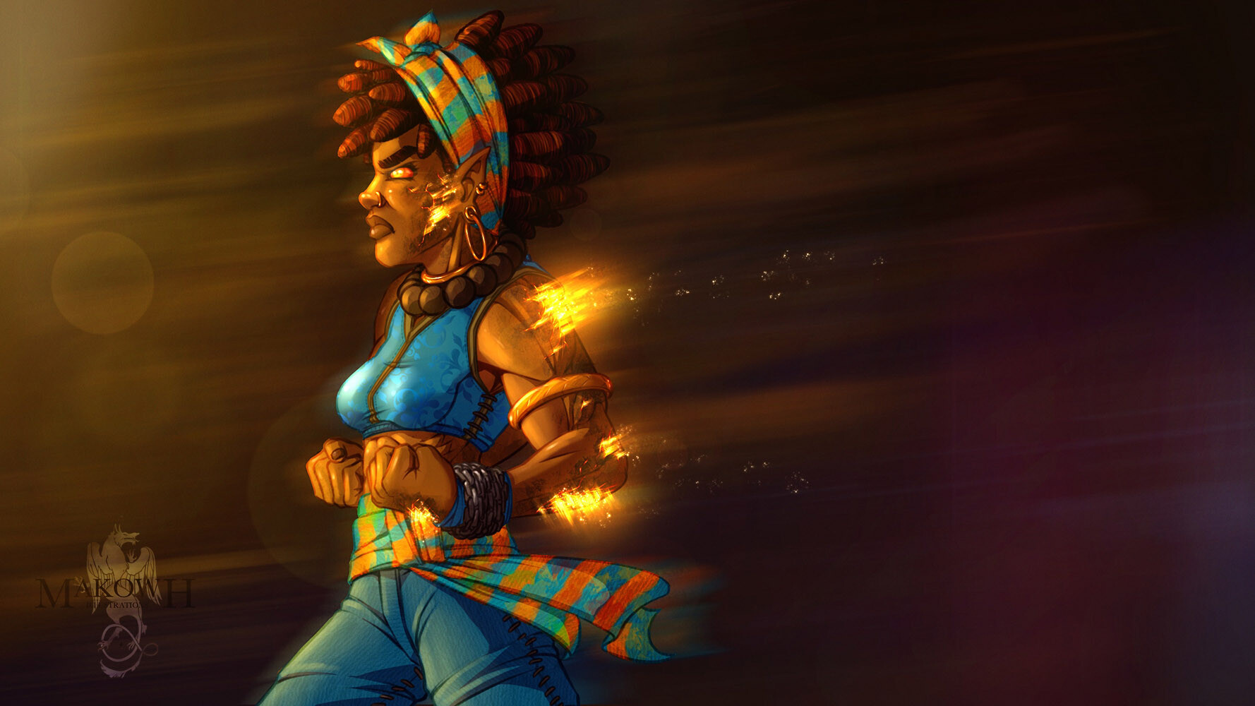 ArtStation - Firey Monk Warrior