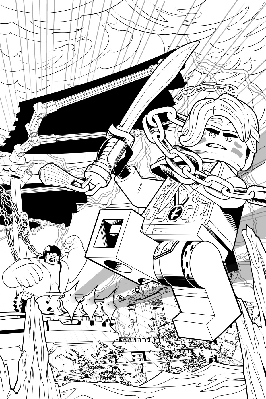 ninjago weapons coloring page