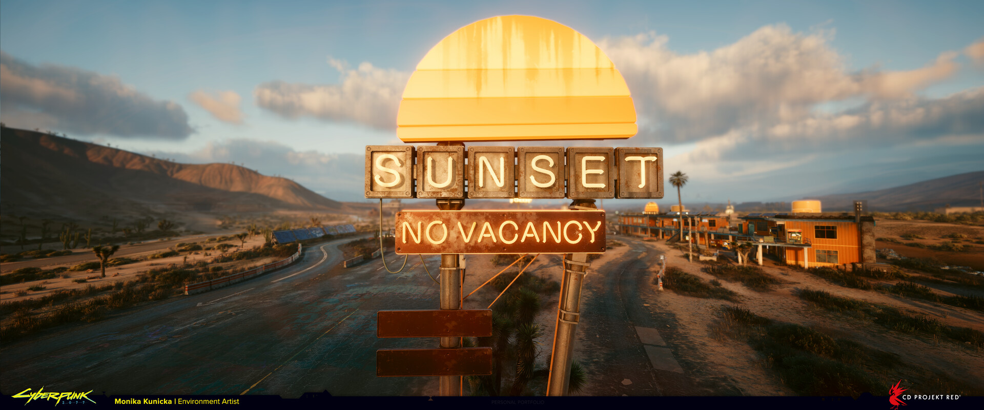 Monika Kunicka - Sunset motel sign - Cyberpunk 2077