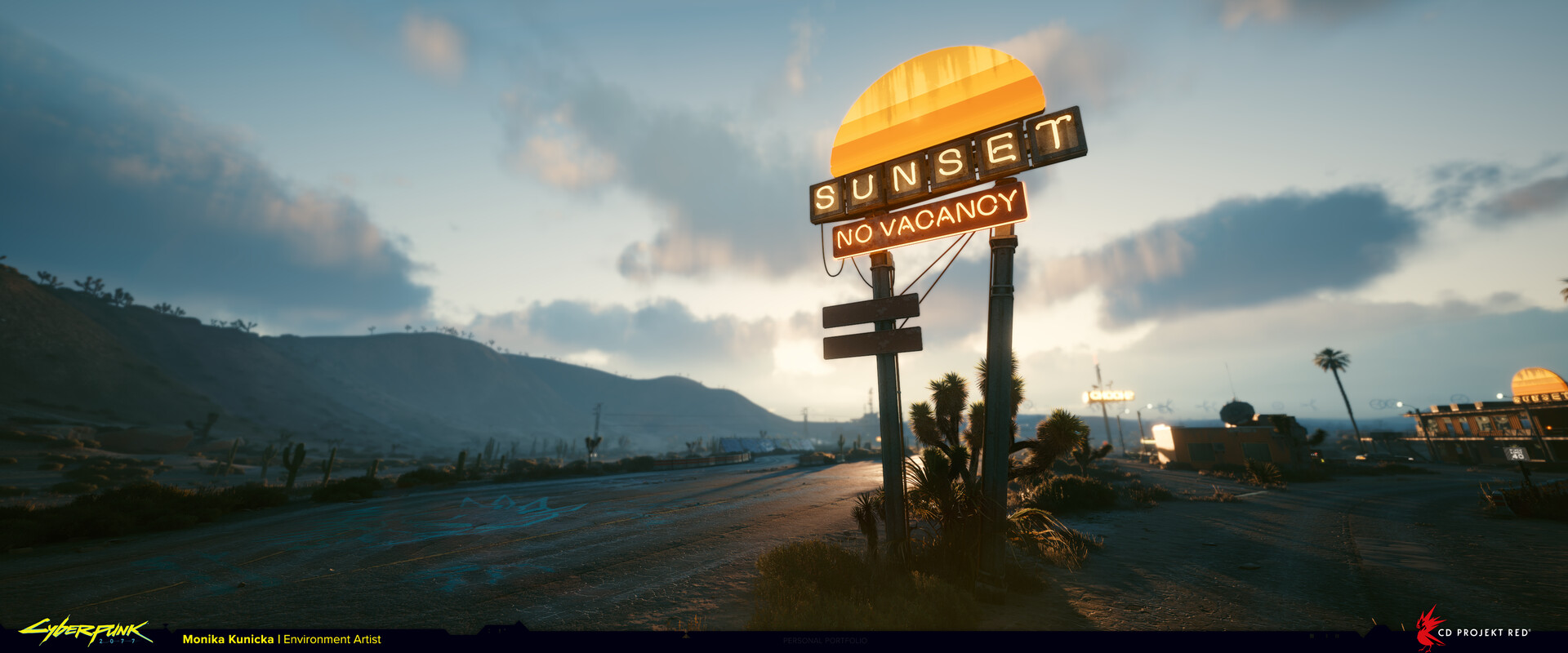 Monika Kunicka - Sunset motel sign - Cyberpunk 2077