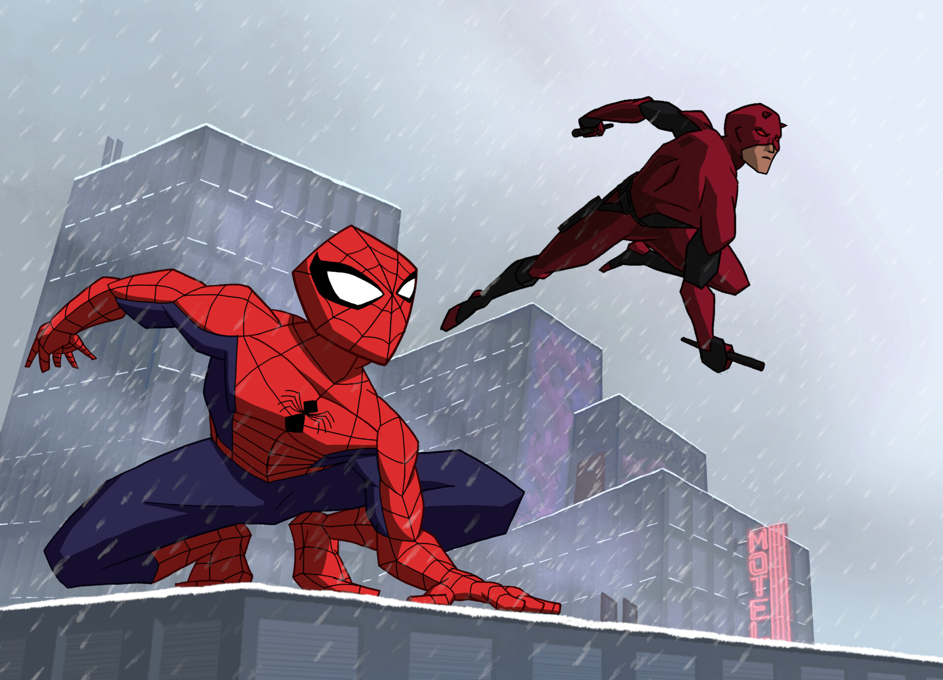 ArtStation - Spider-Man + Daredevil - Animation Still Concept