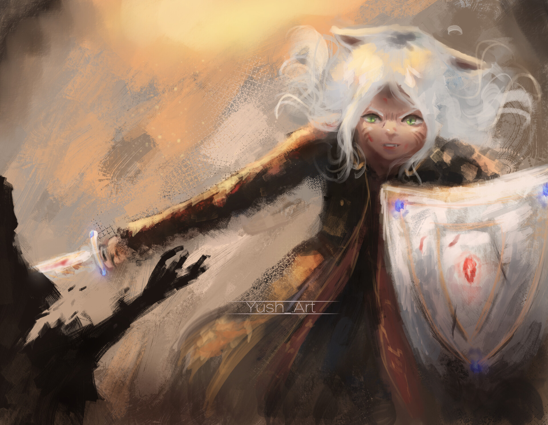 ArtStation - FFXIV Fanart Miqo'te Paladin