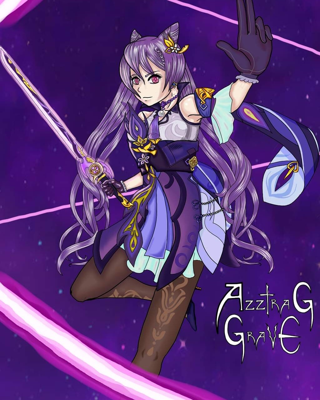 ArtStation - Keqing fanart from Genshin Impact