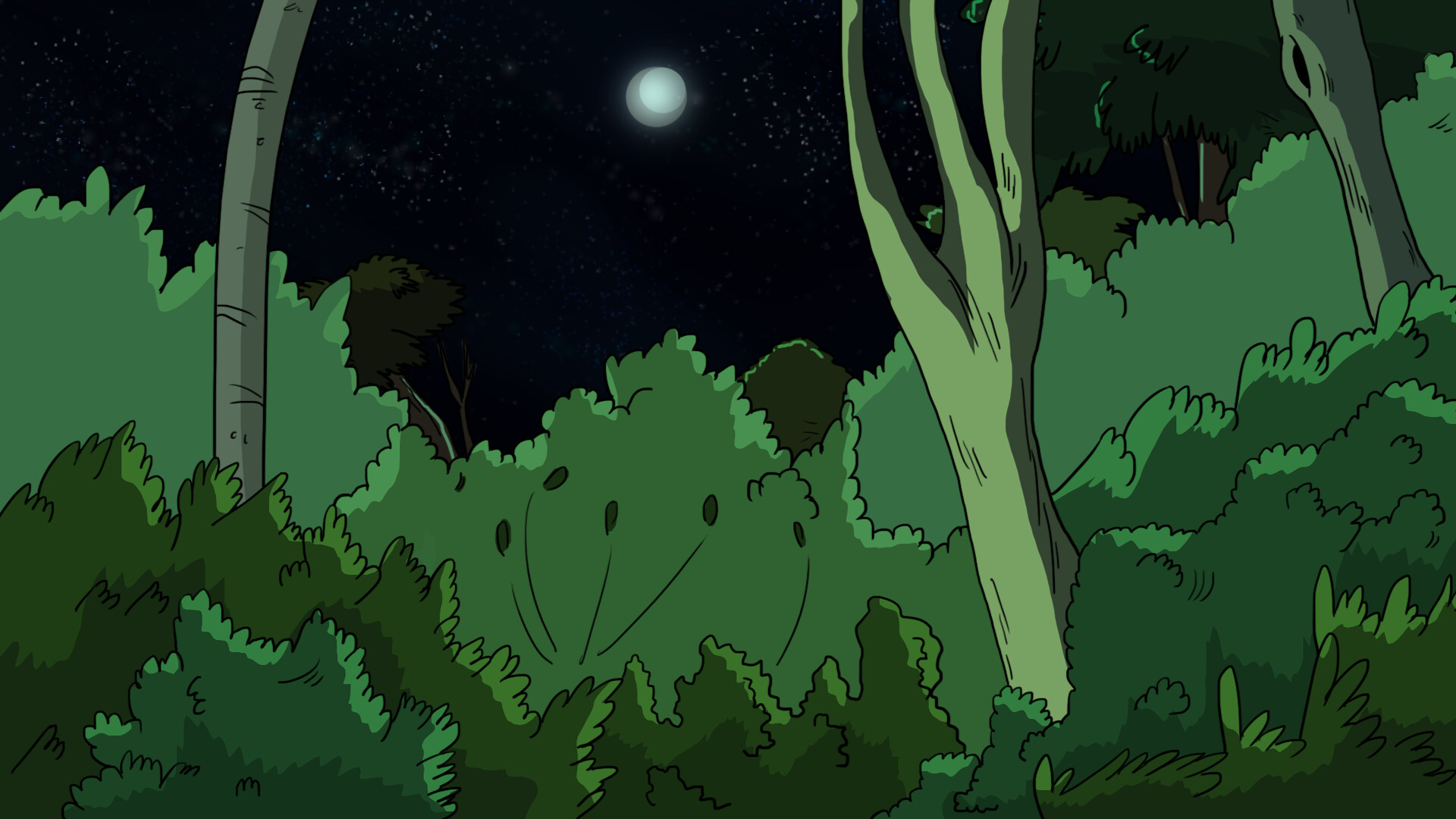 ArtStation - Animation Background For Kaagi - Random trees