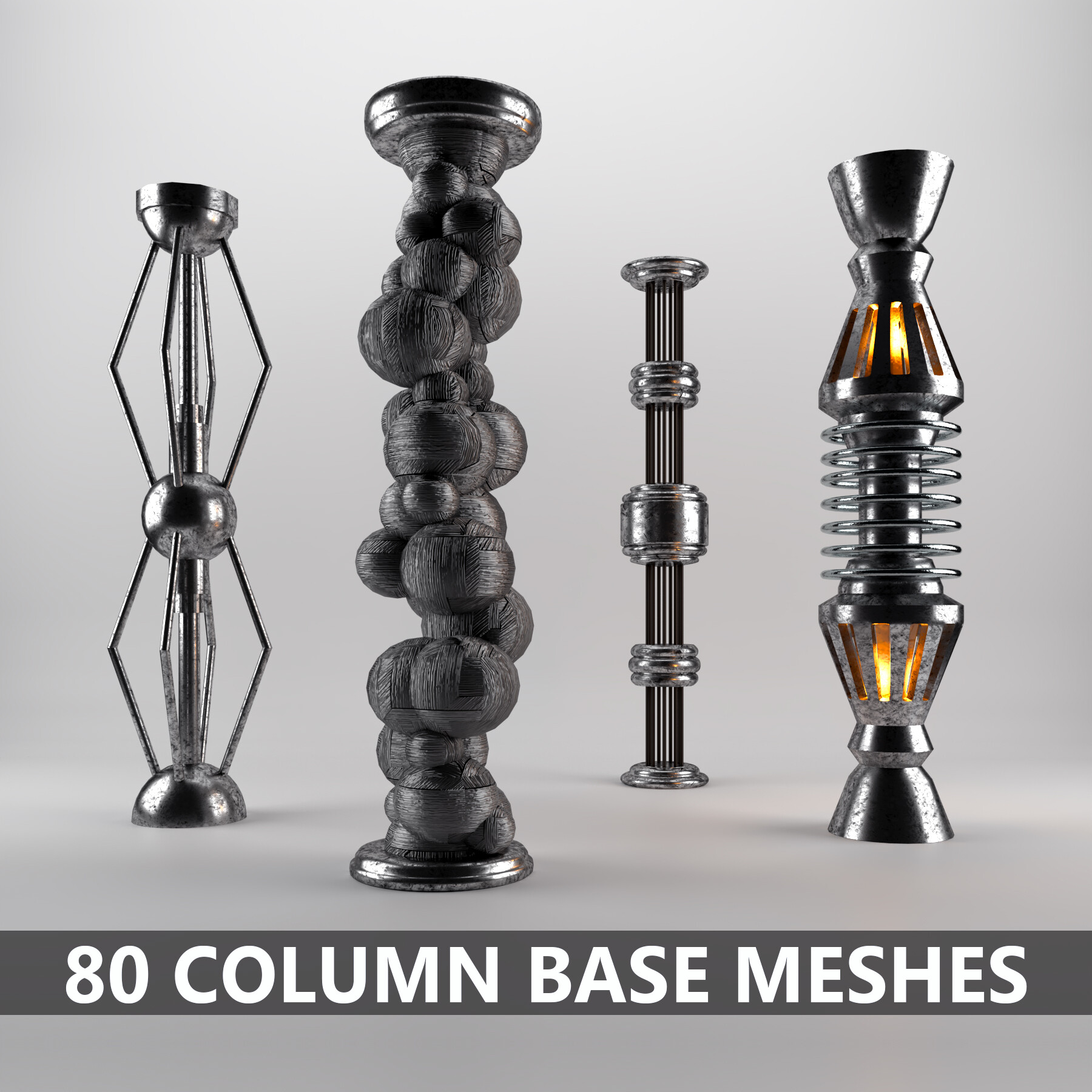 ArtStation - 80 column base meshes