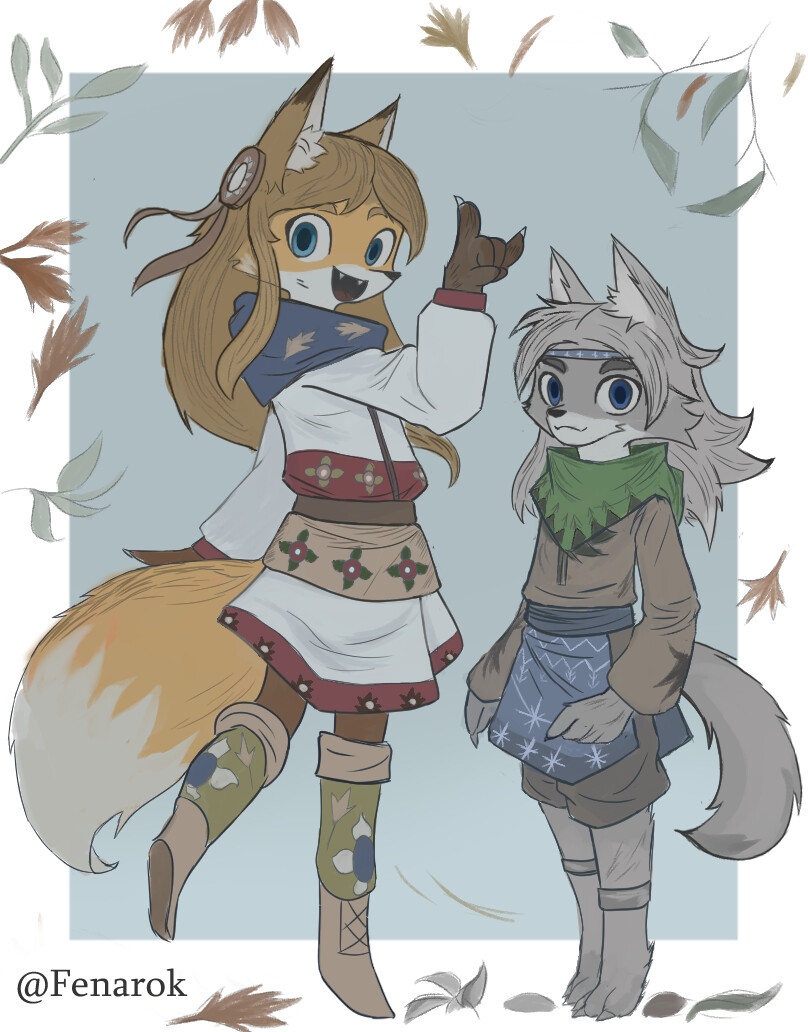 ArtStation - Little Wolf and Fox