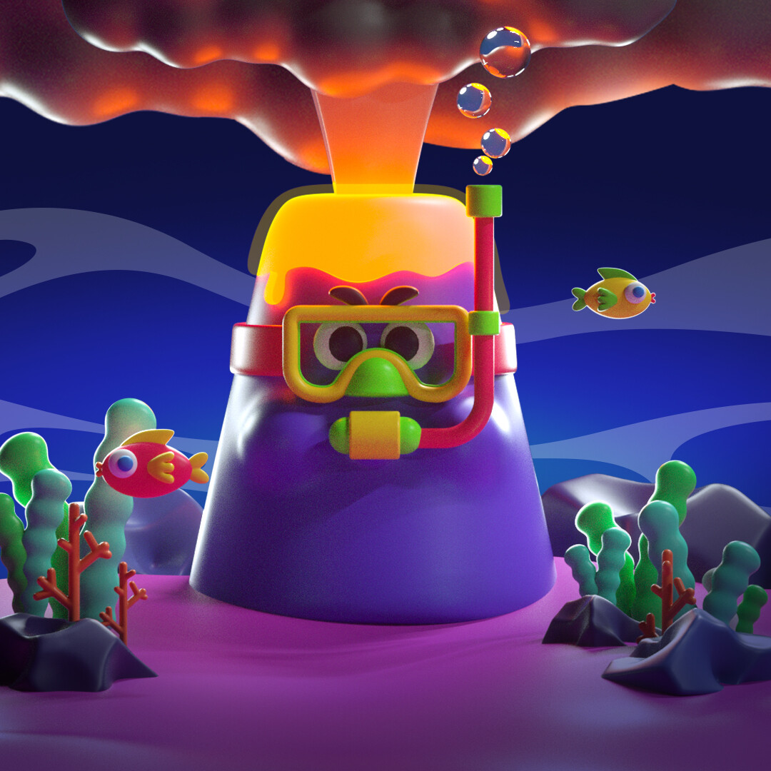 ArtStation - tonga volcano