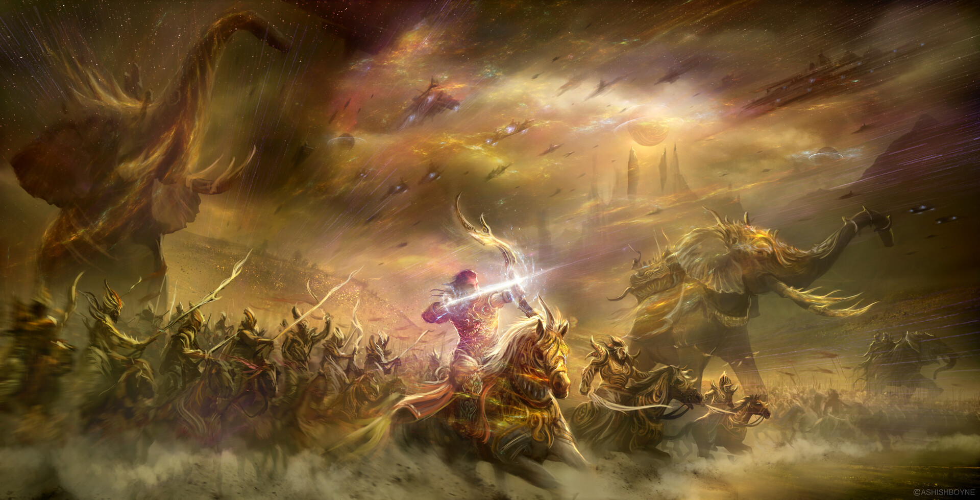 ArtStation - Kurukshetra and the use of Narayanastra (Mahabharata War)