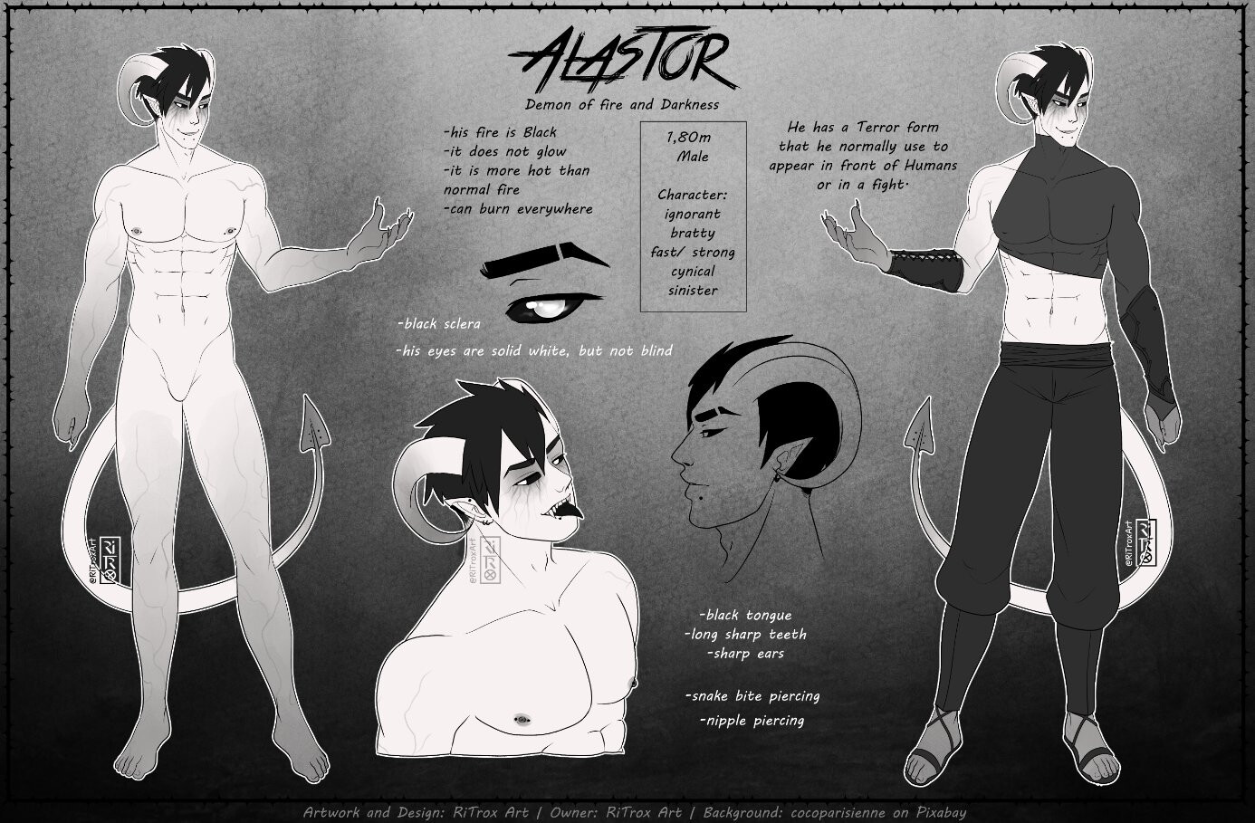 human alastor reference sheet
