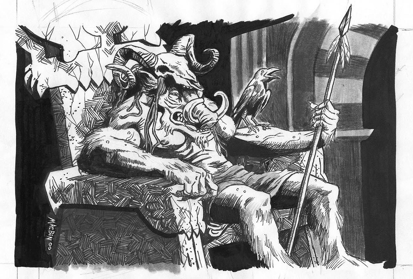 ArtStation - Krom, God of the Orks - ink and marker. Original available ...