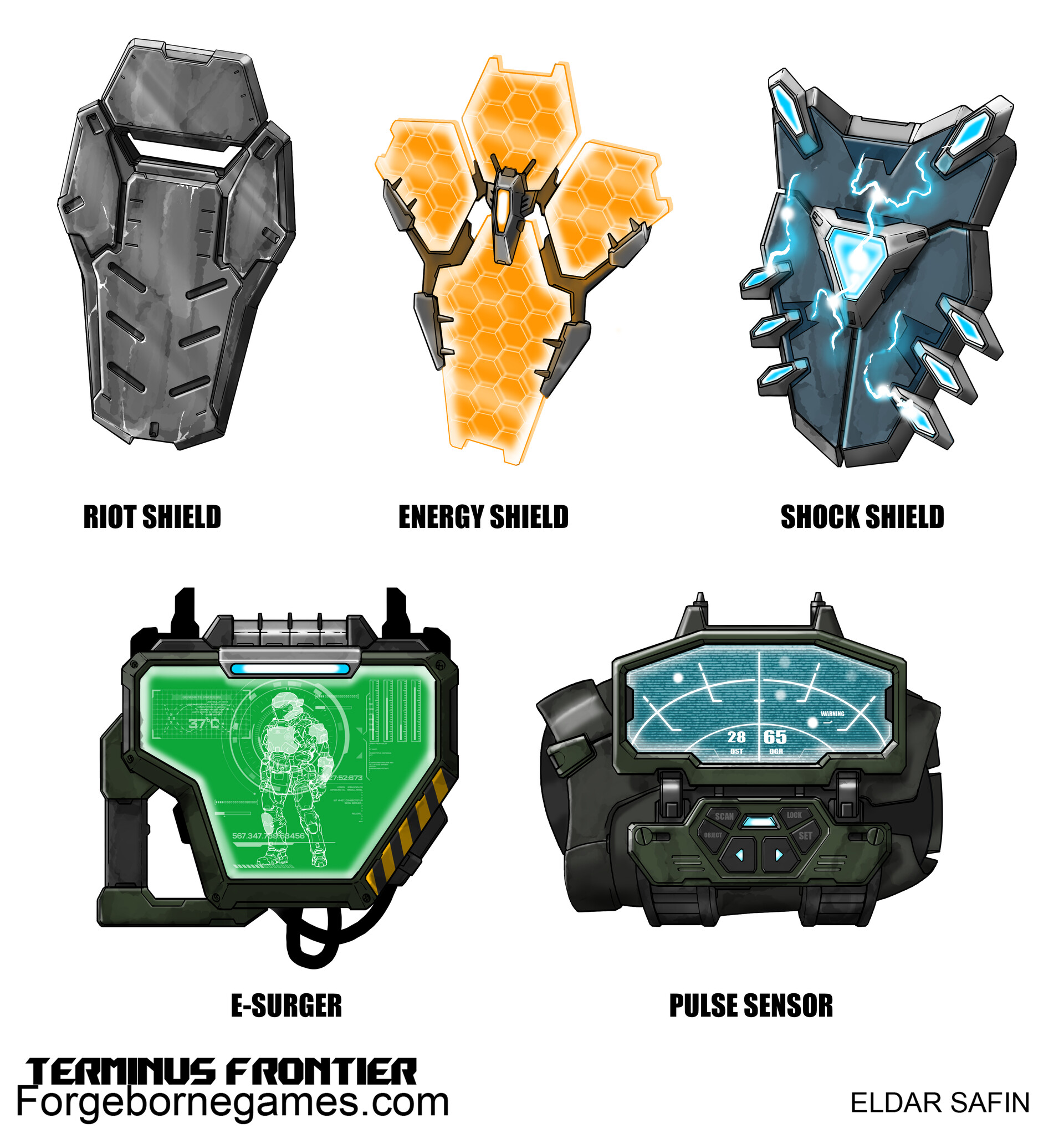 ArtStation - Terminus frontier - Shields and devices