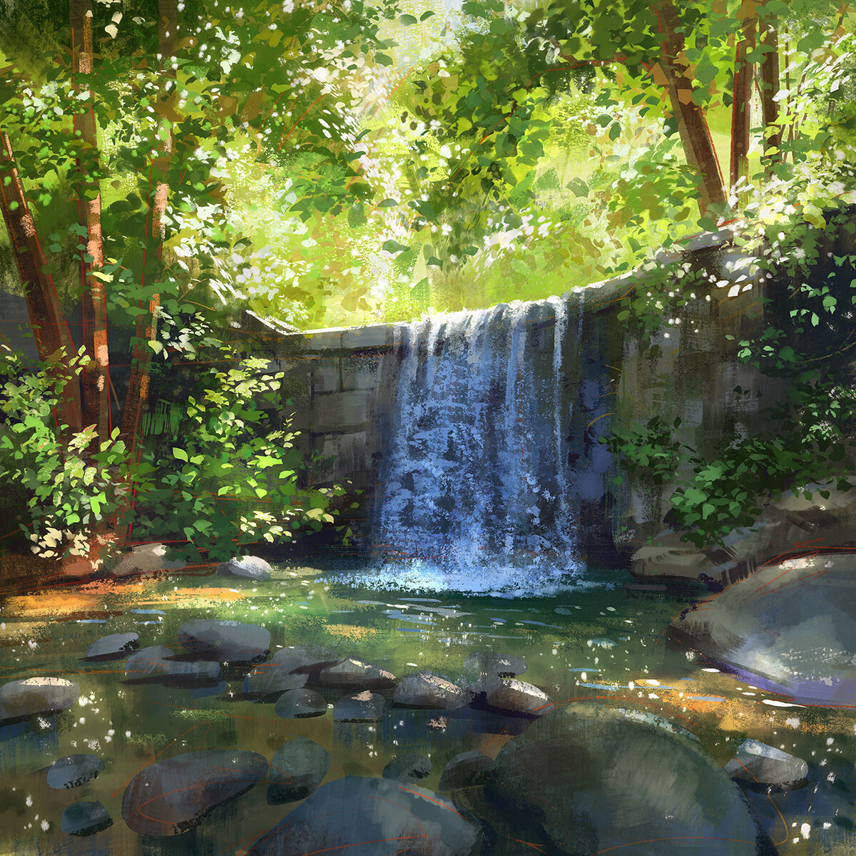 ArtStation - Hidden Waterfall