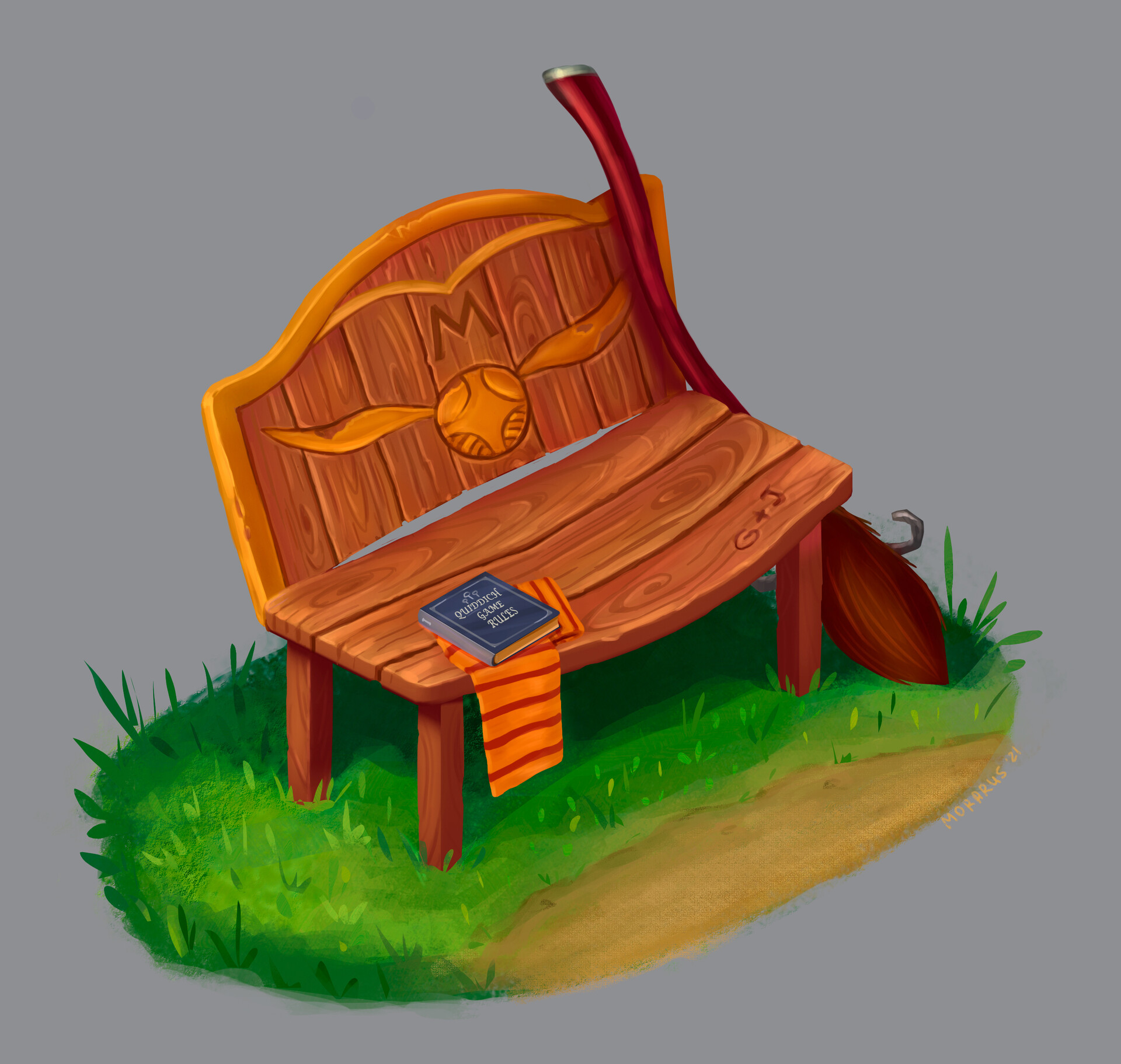 ArtStation - Bench fun art Harry Potter world
