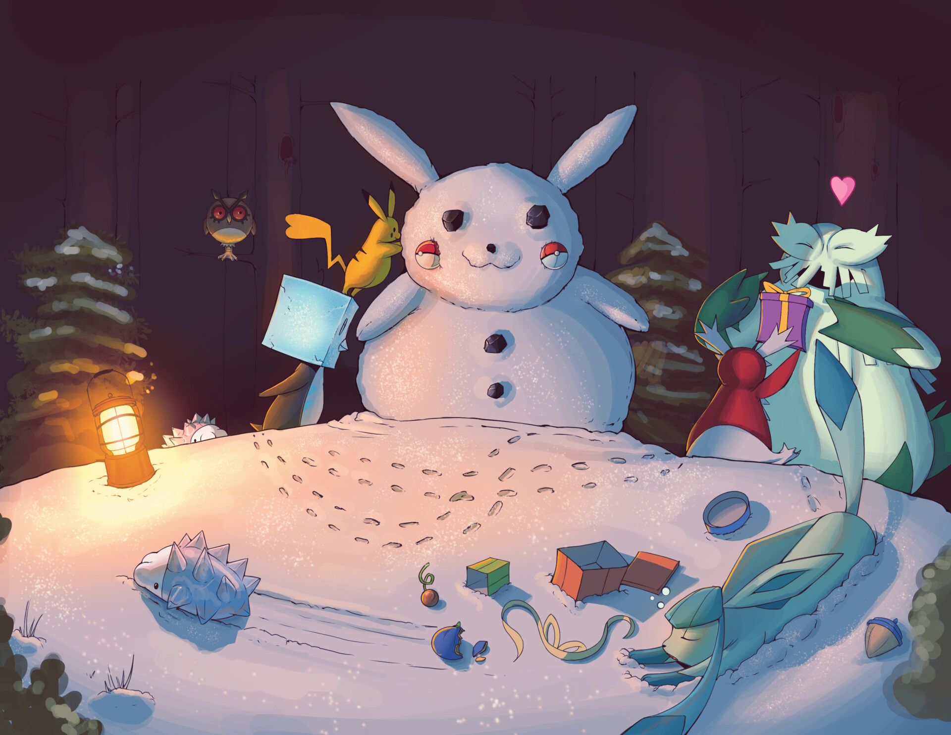 ArtStation - Pokemon Holiday Art Contest Submission (nonofficial)- Fan Art