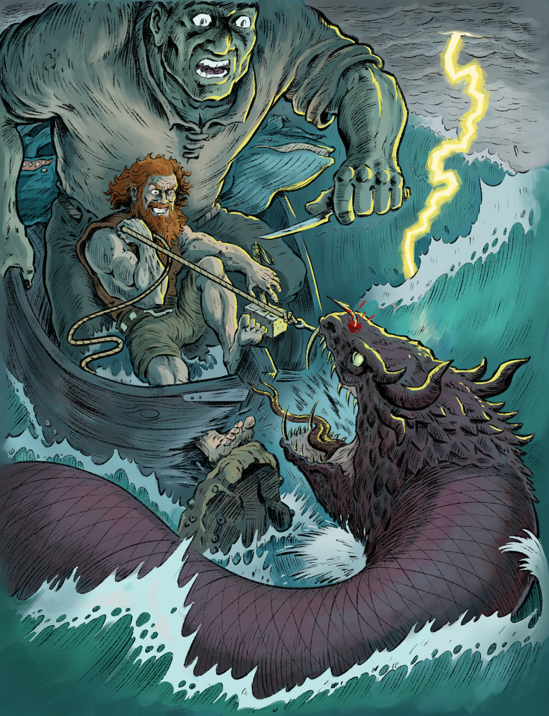 ArtStation - Thor and Jörmungandr