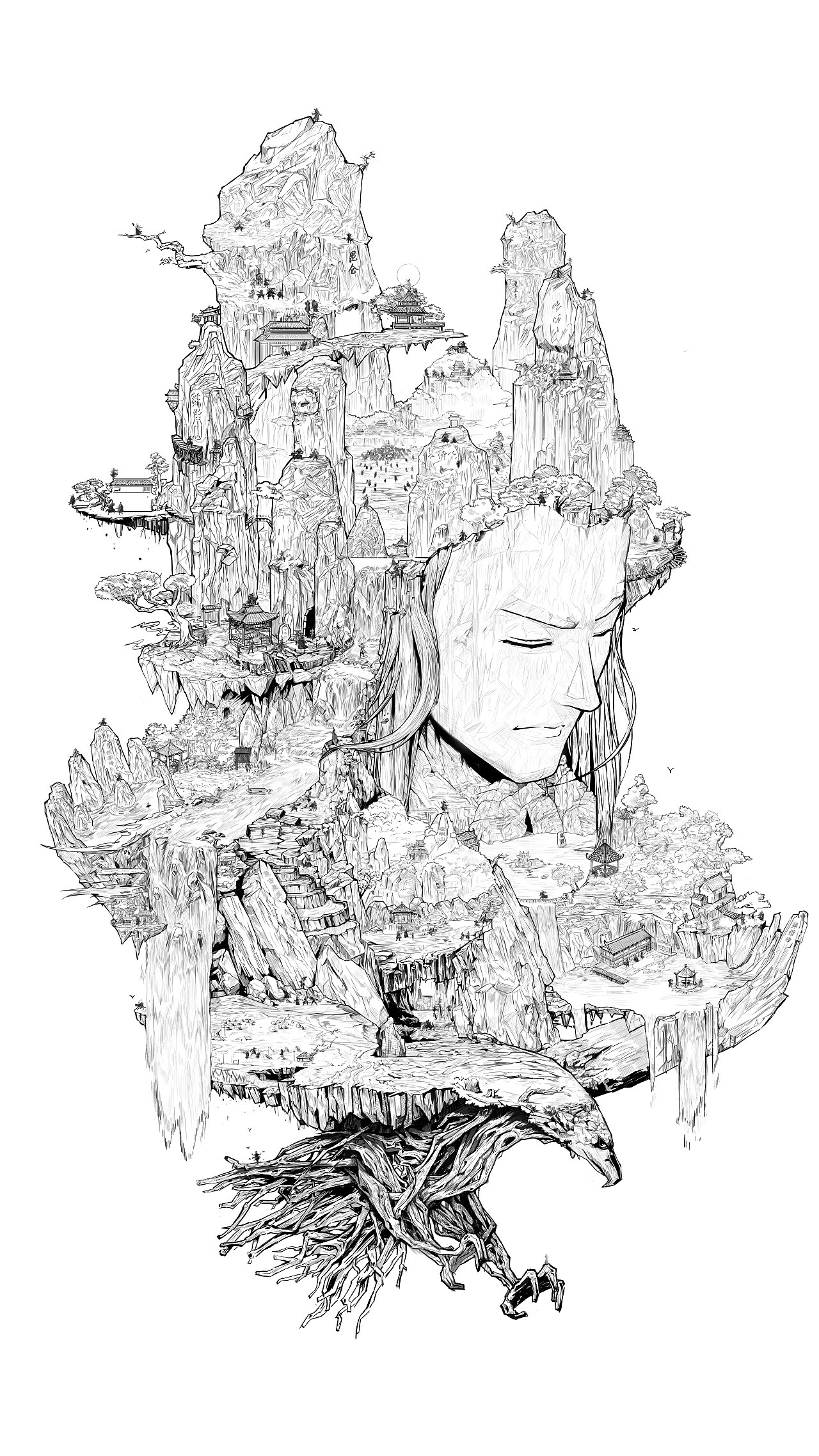 Jesson .W - 新射雕丨大世界绘制过程分享【巨大画幅】