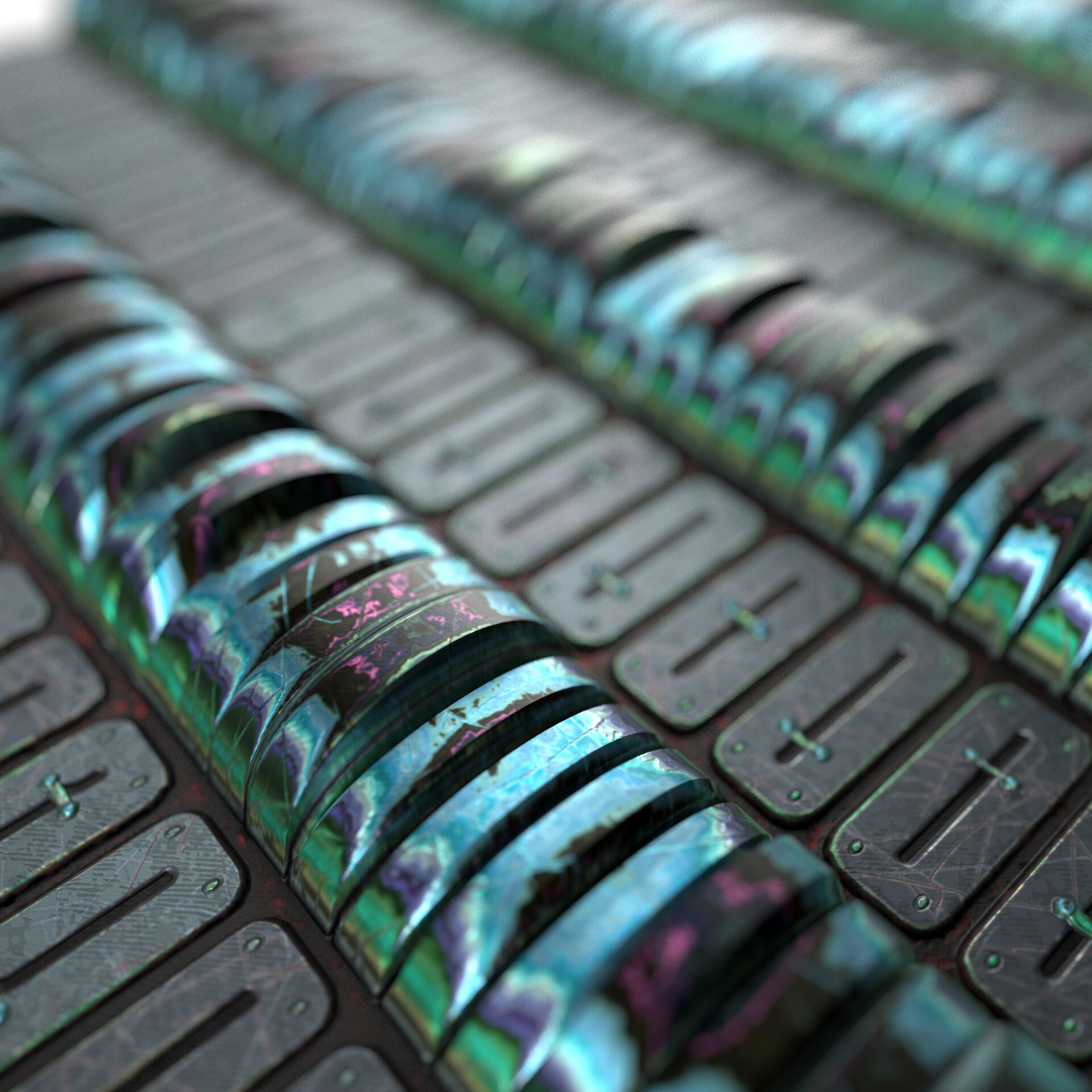 David L. Lemieux - Sci-Fi Techno Wall Procedural PBR Material 001