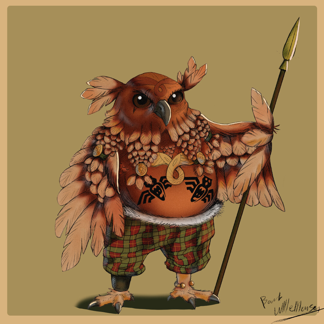 ArtStation - Celtic owl warrior