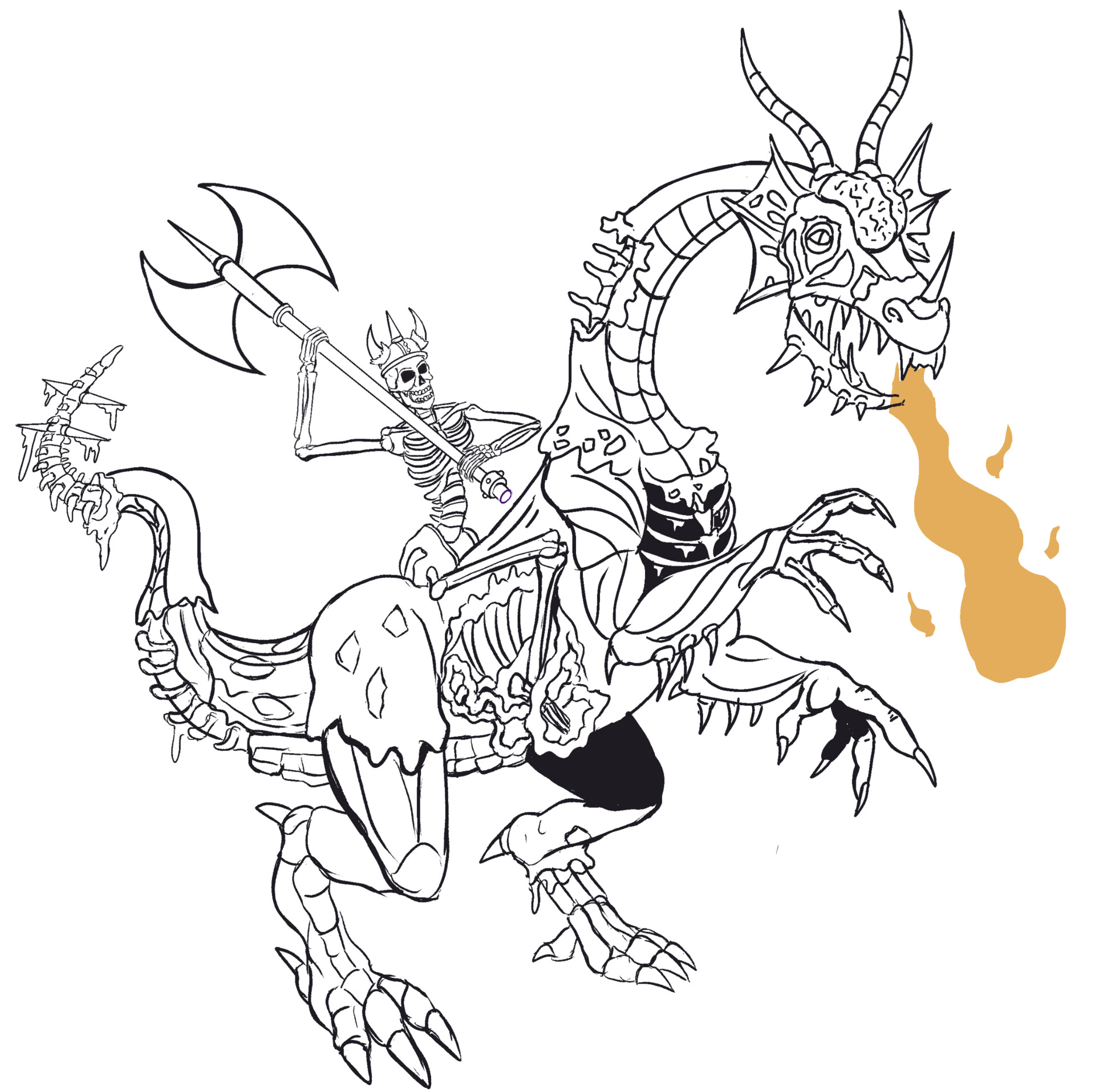 zombie dragon coloring pages
