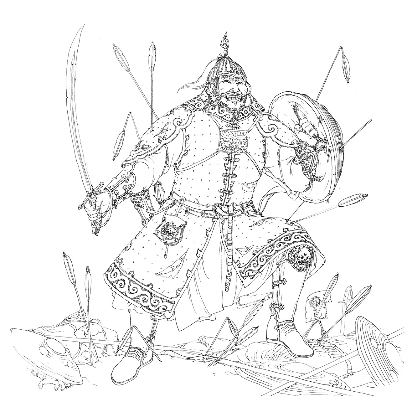 mongol book coloring pages