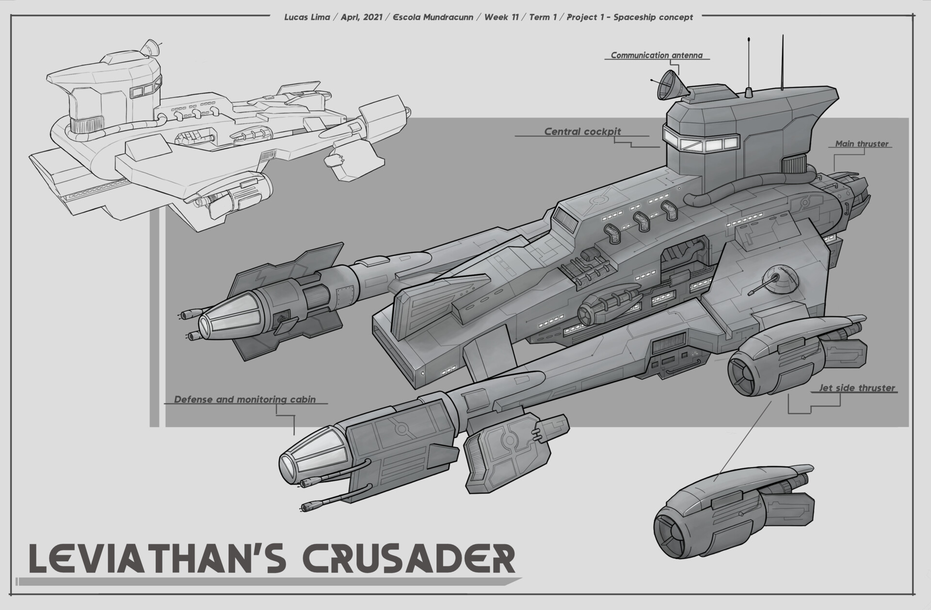 ArtStation - Spaceship project - Studying of fundamentals and Concept Art