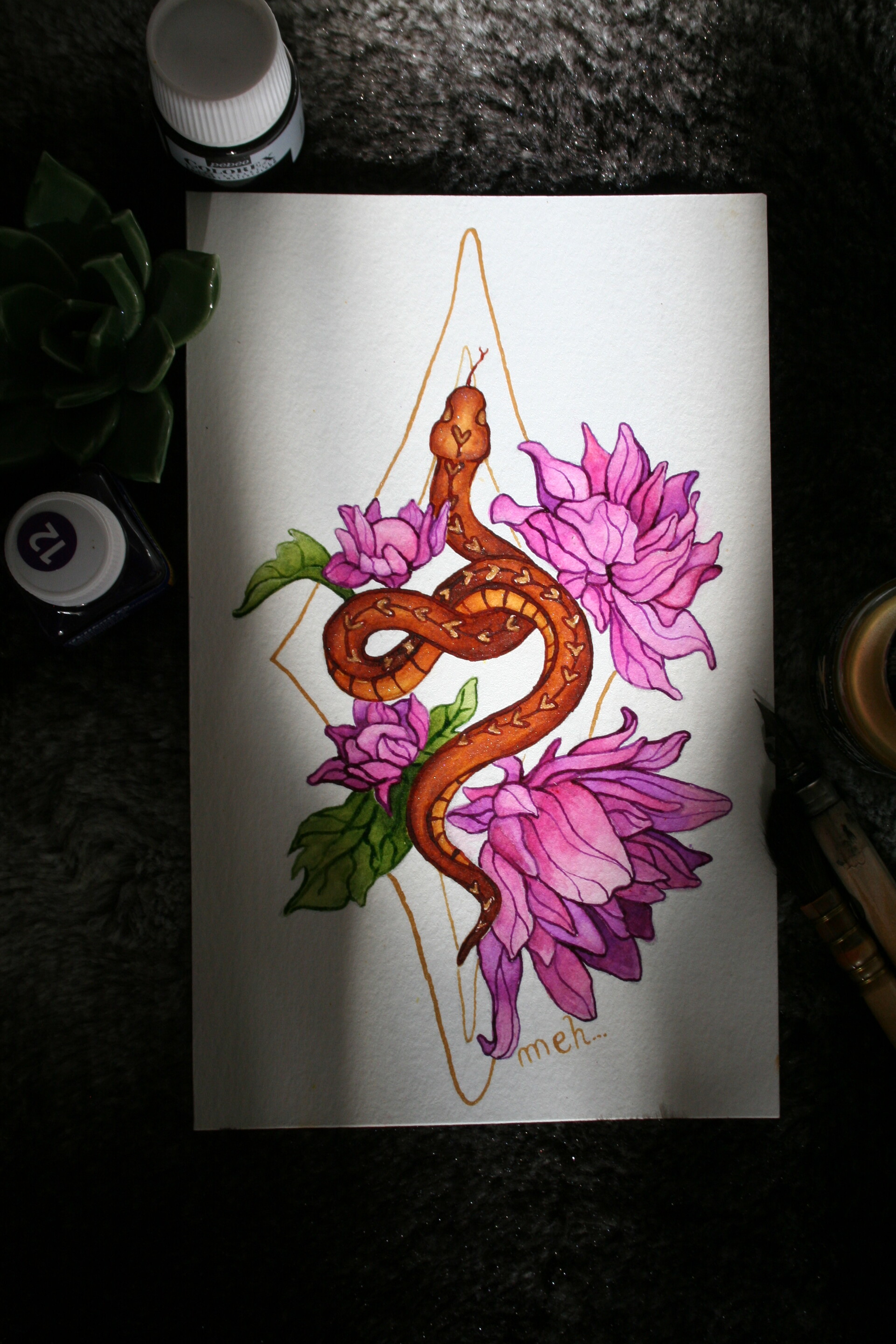 ArtStation - Snake Ink Composition