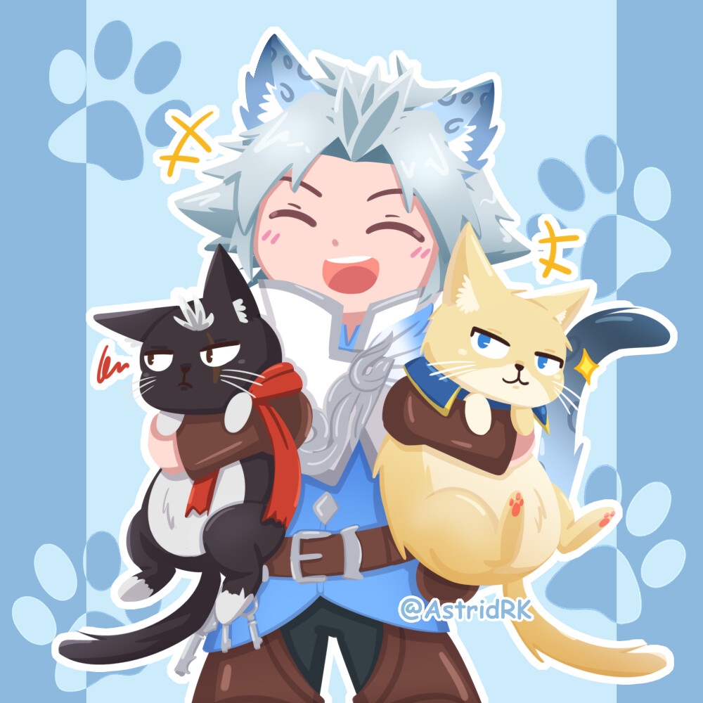 ArtStation - Harith with Cats - mlbb