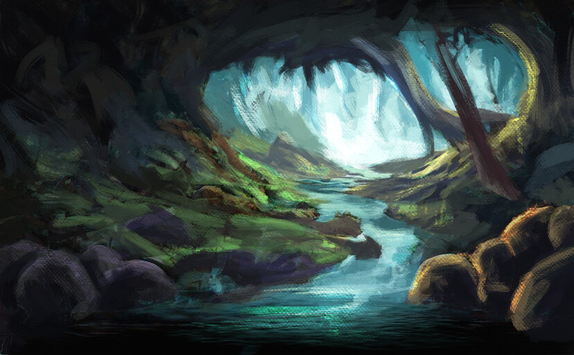 ArtStation - ''The Hidden River" Environment Concept Art