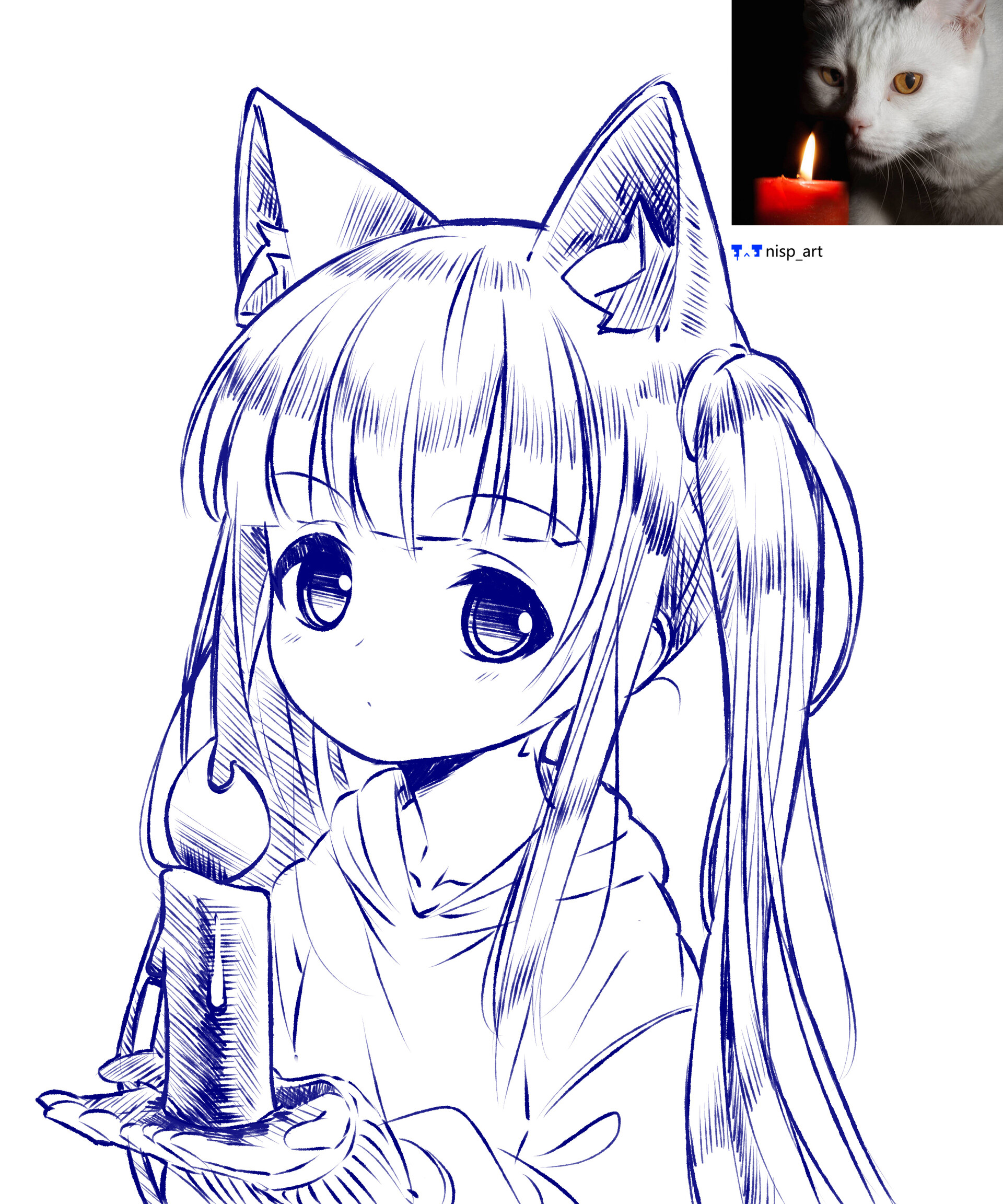 how to draw anime girl neko
