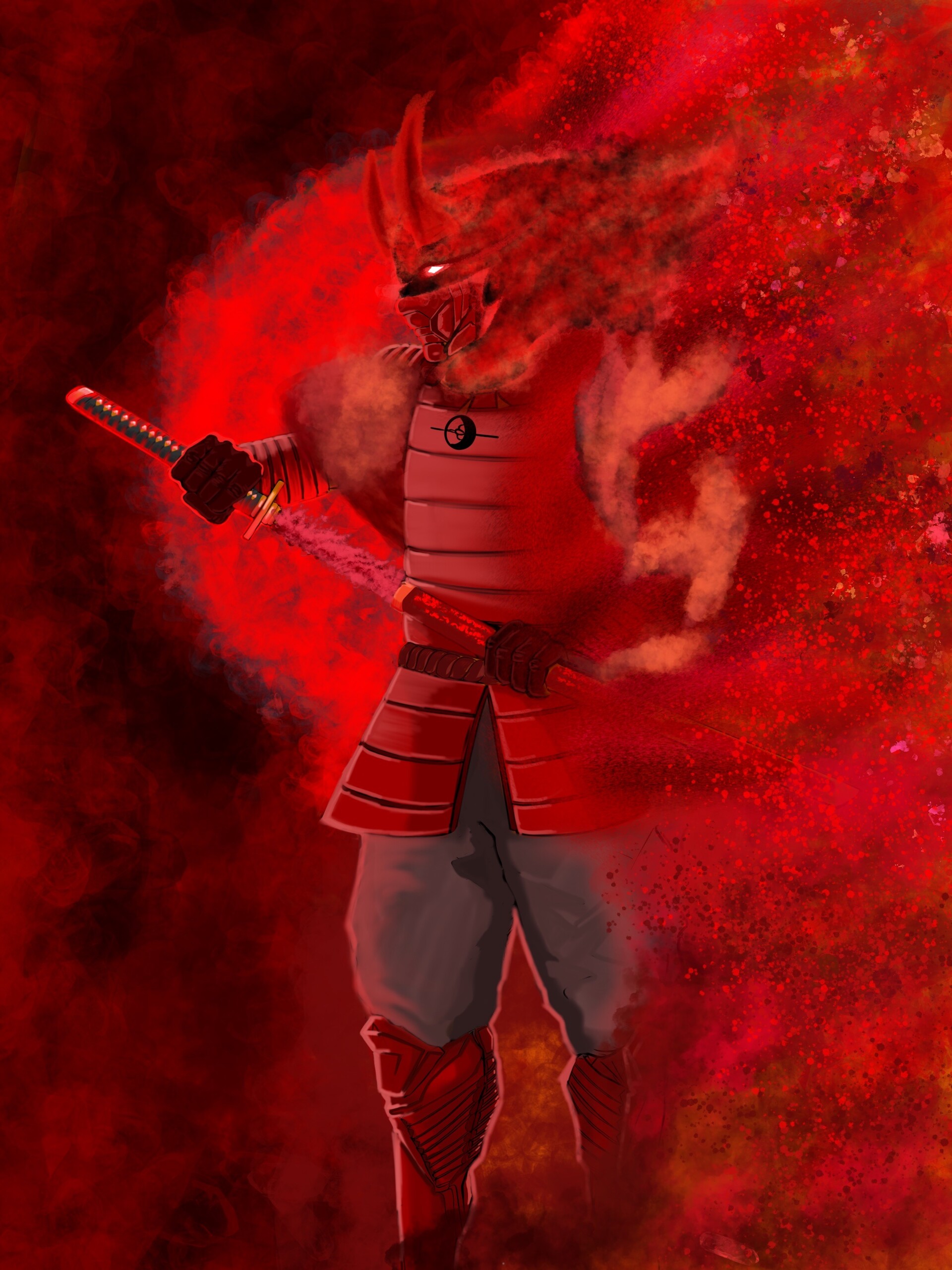 ArtStation - The red warrior