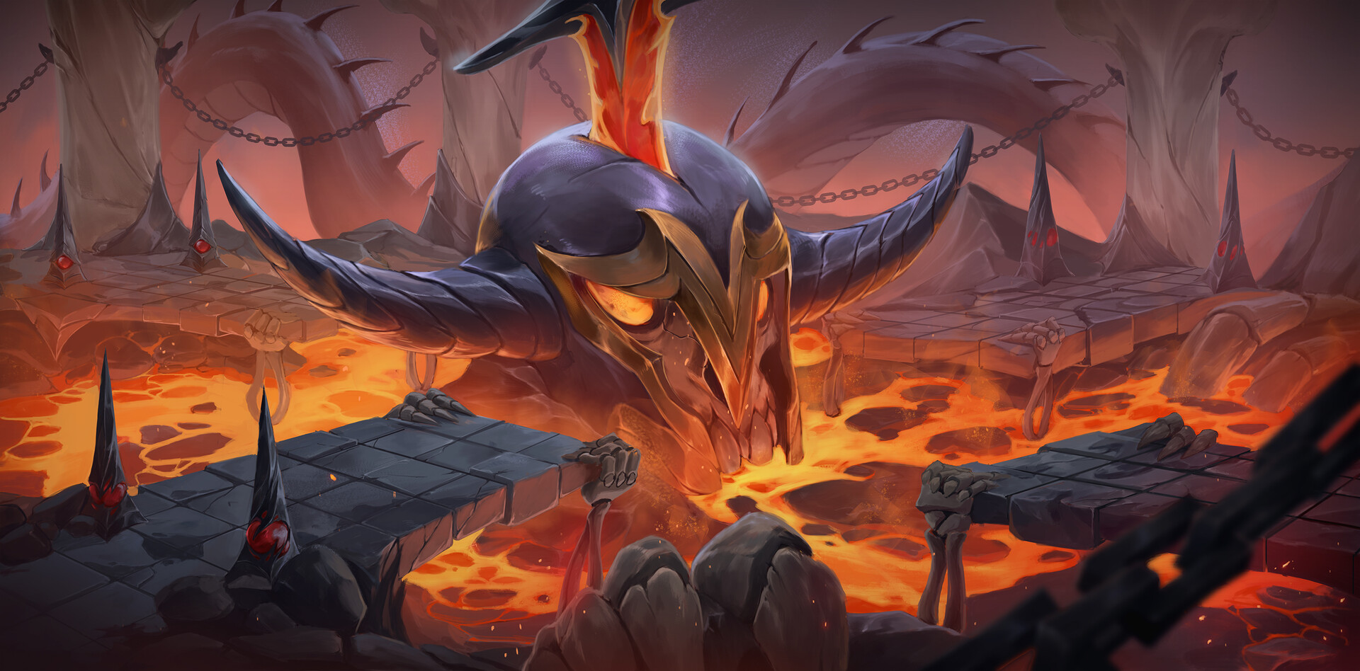 ArtStation - Firery skull pit