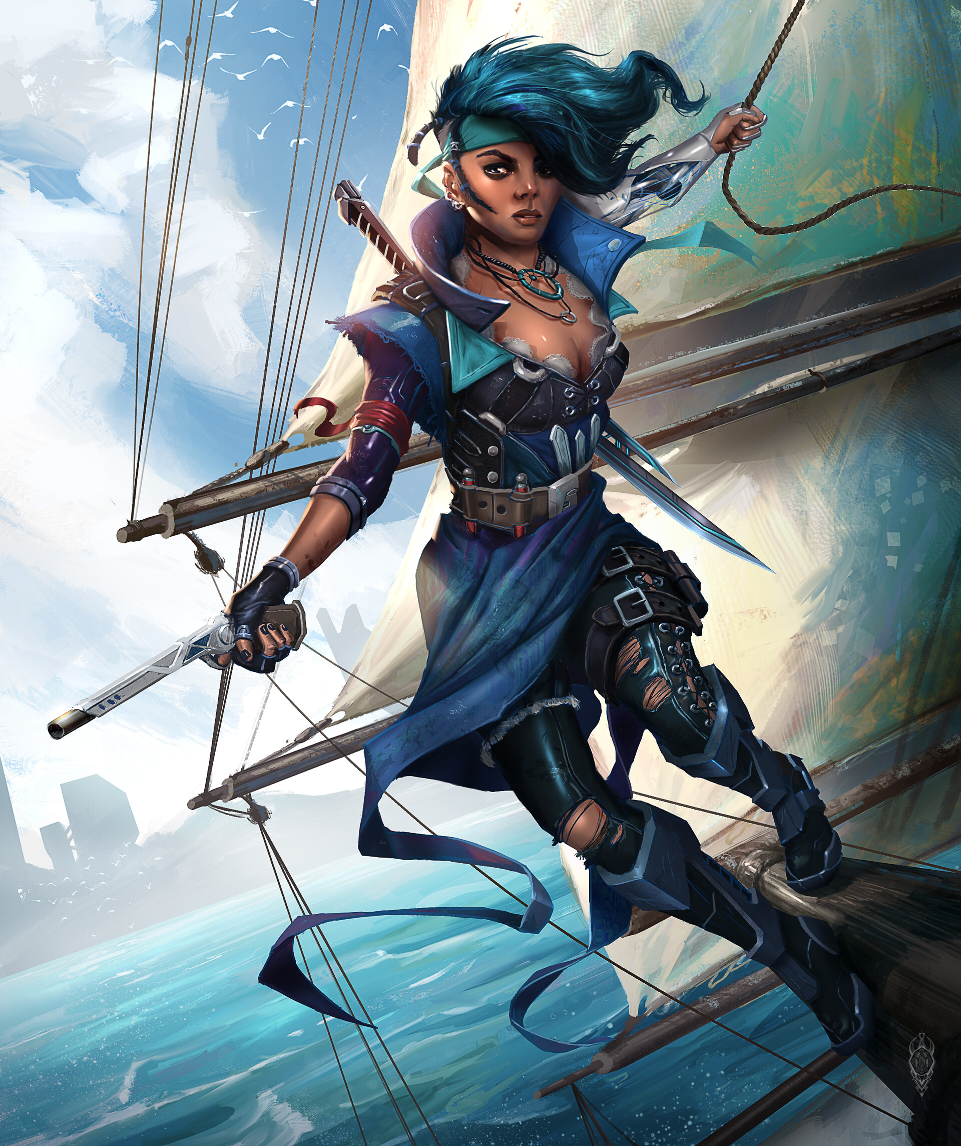 ArtStation - Kheira - Cyber Punk Pirate