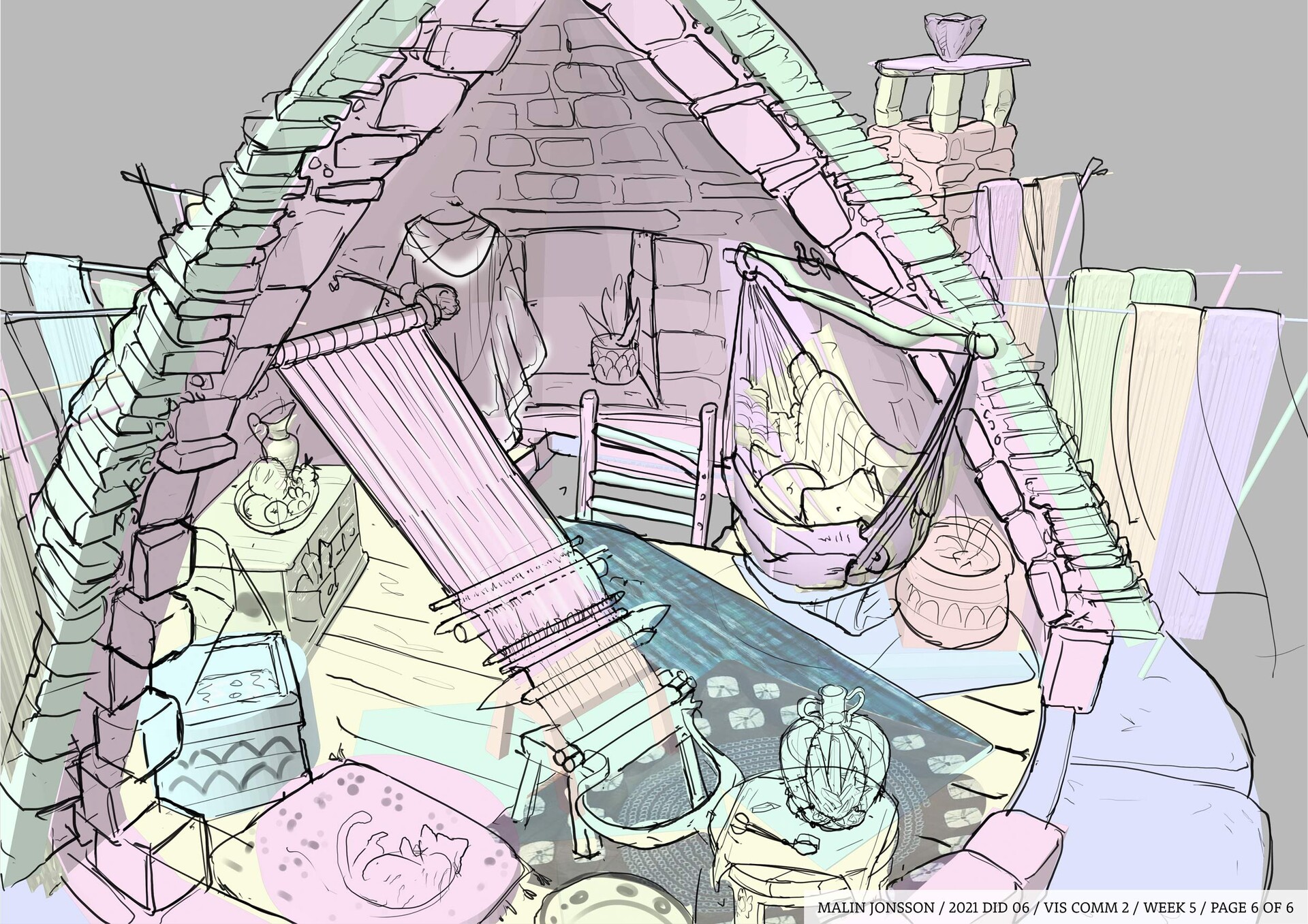 Interior Cutaway: Medieval Dye House by Malin Jonsson — ProUser.Me