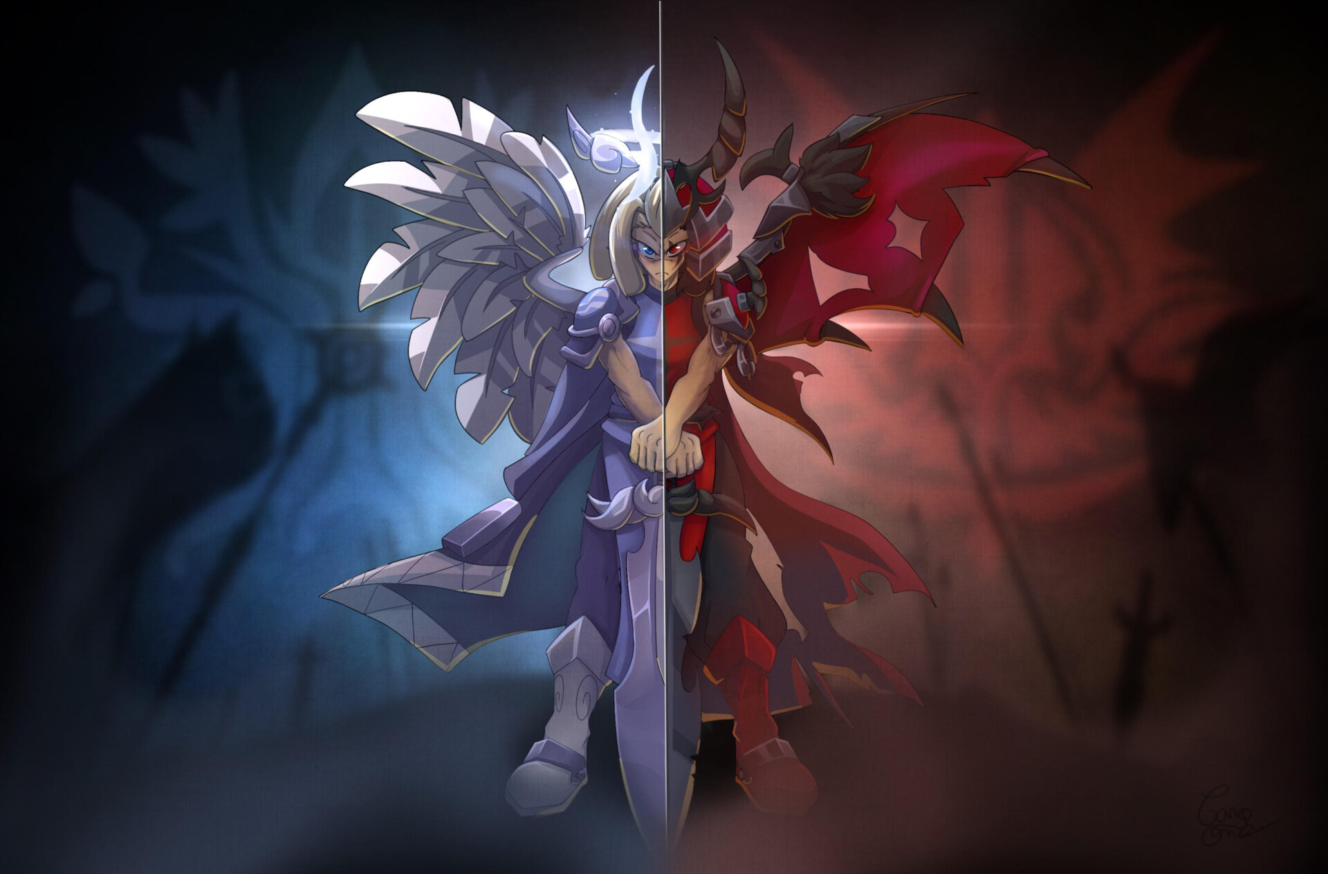 Caro-OneStar - Dofus-Illustration Bonta vs Brakmar