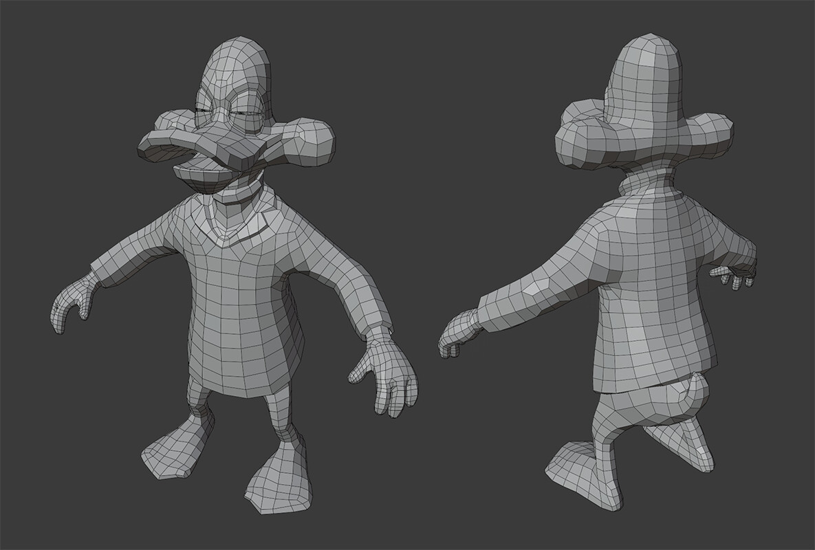 Mogens Skjold - Darkwing Duck sculpt / retopo / texture / rig