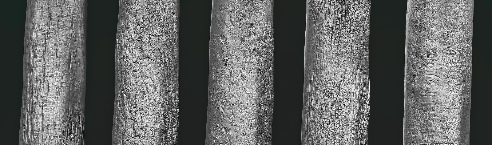 VK GameDev - 35 Tree Bark Alphas (ZBrush, Substance)